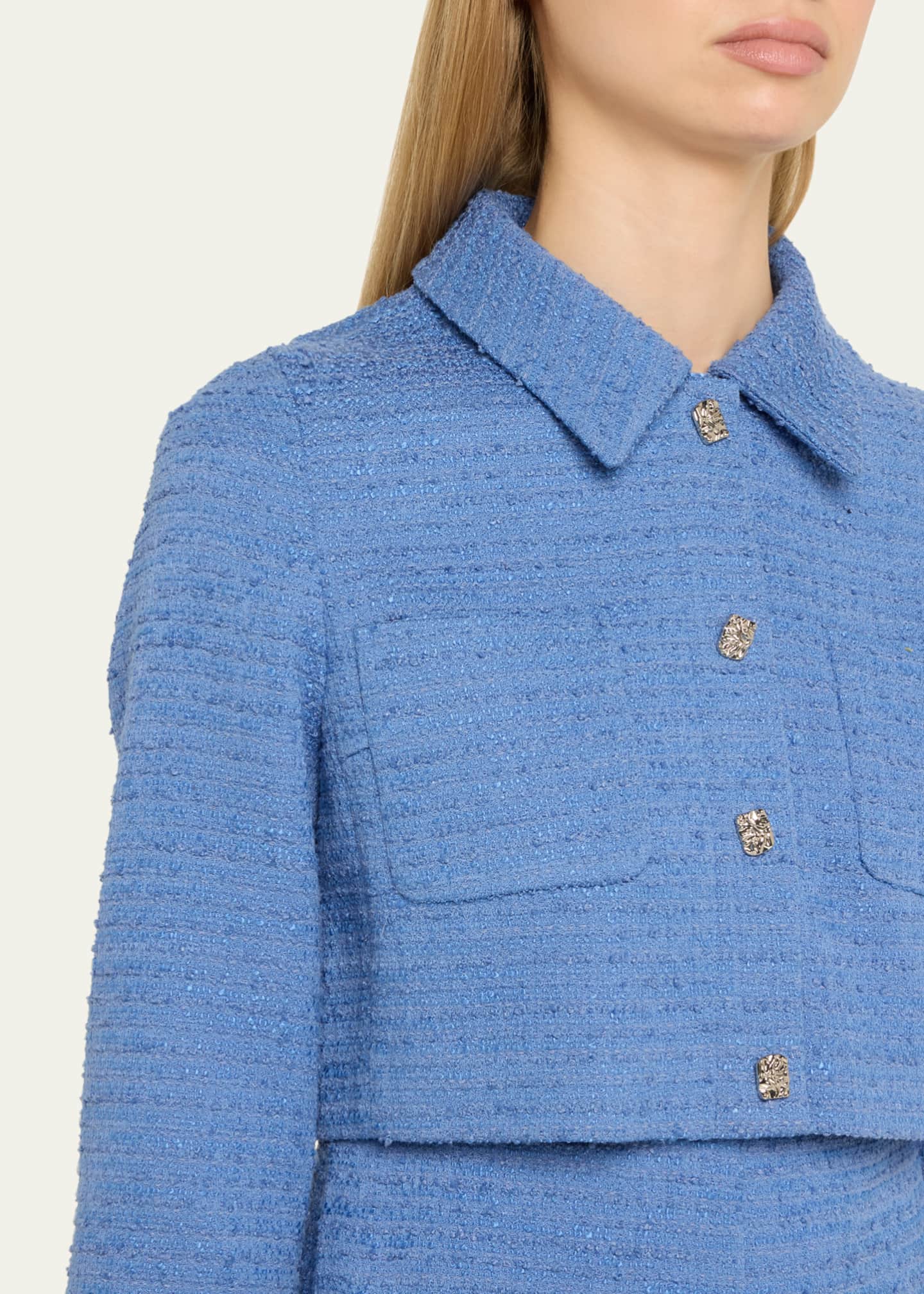 Rickie Freeman for Teri Jon Shimmer Boucle Mock Two-Piece Jacket Dress - Bergdorf Goodman