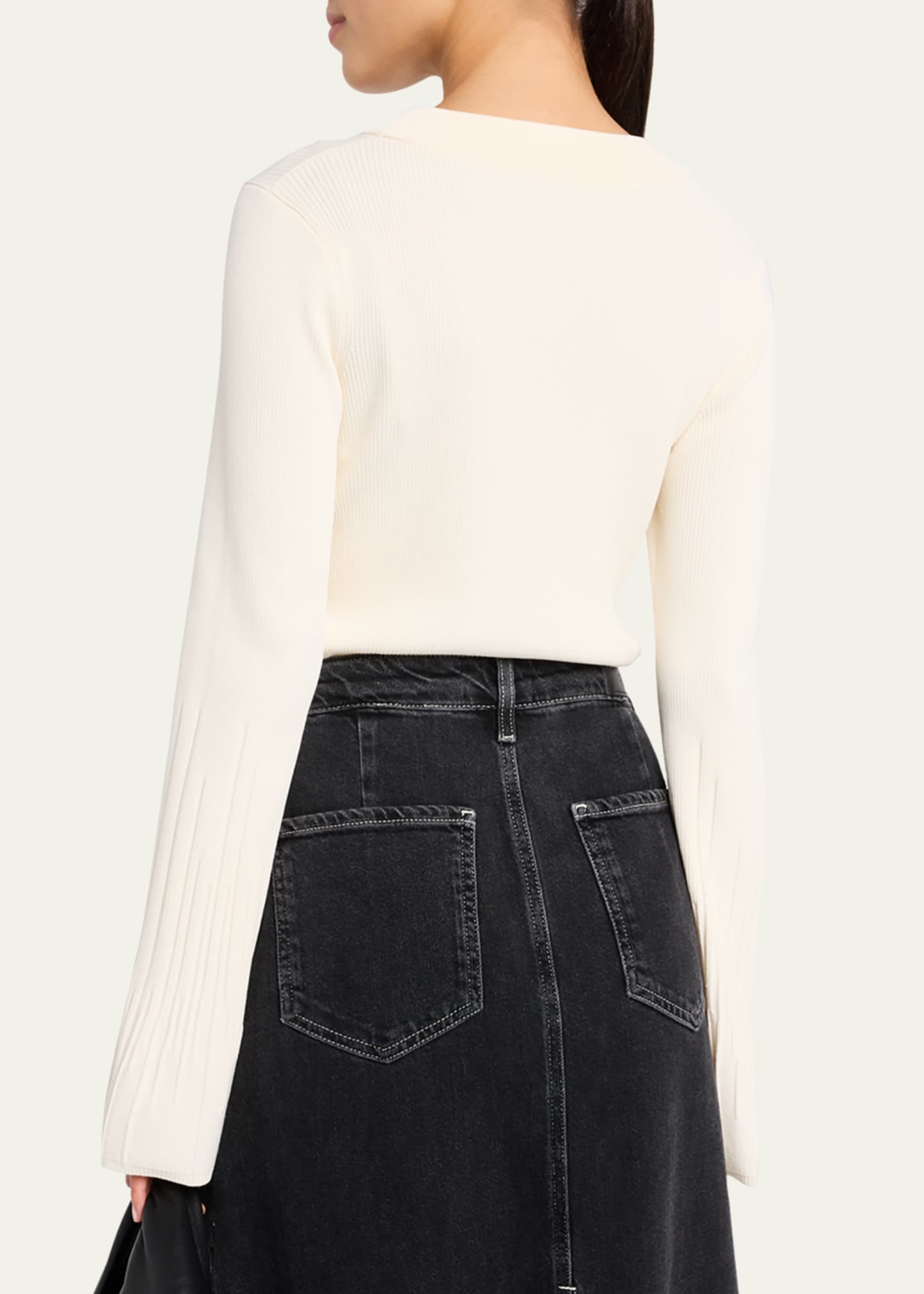 Rag & Bone Austen Ribbed V-Neck Top - Bergdorf Goodman