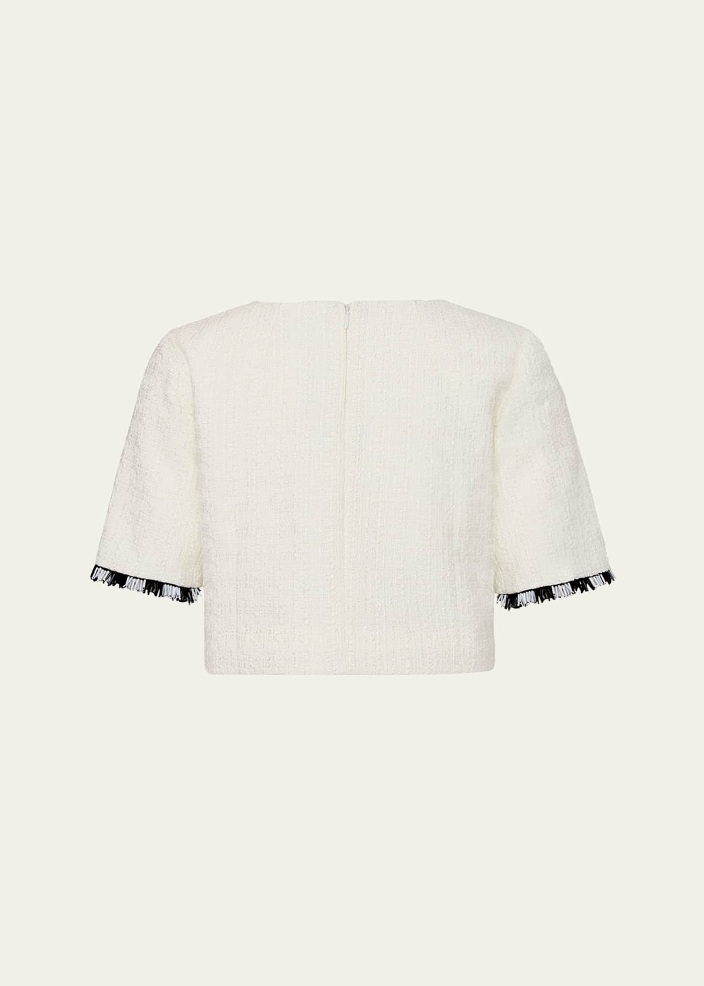 Milly Lee Bead Fringe Tweed Crop Top - Bergdorf Goodman