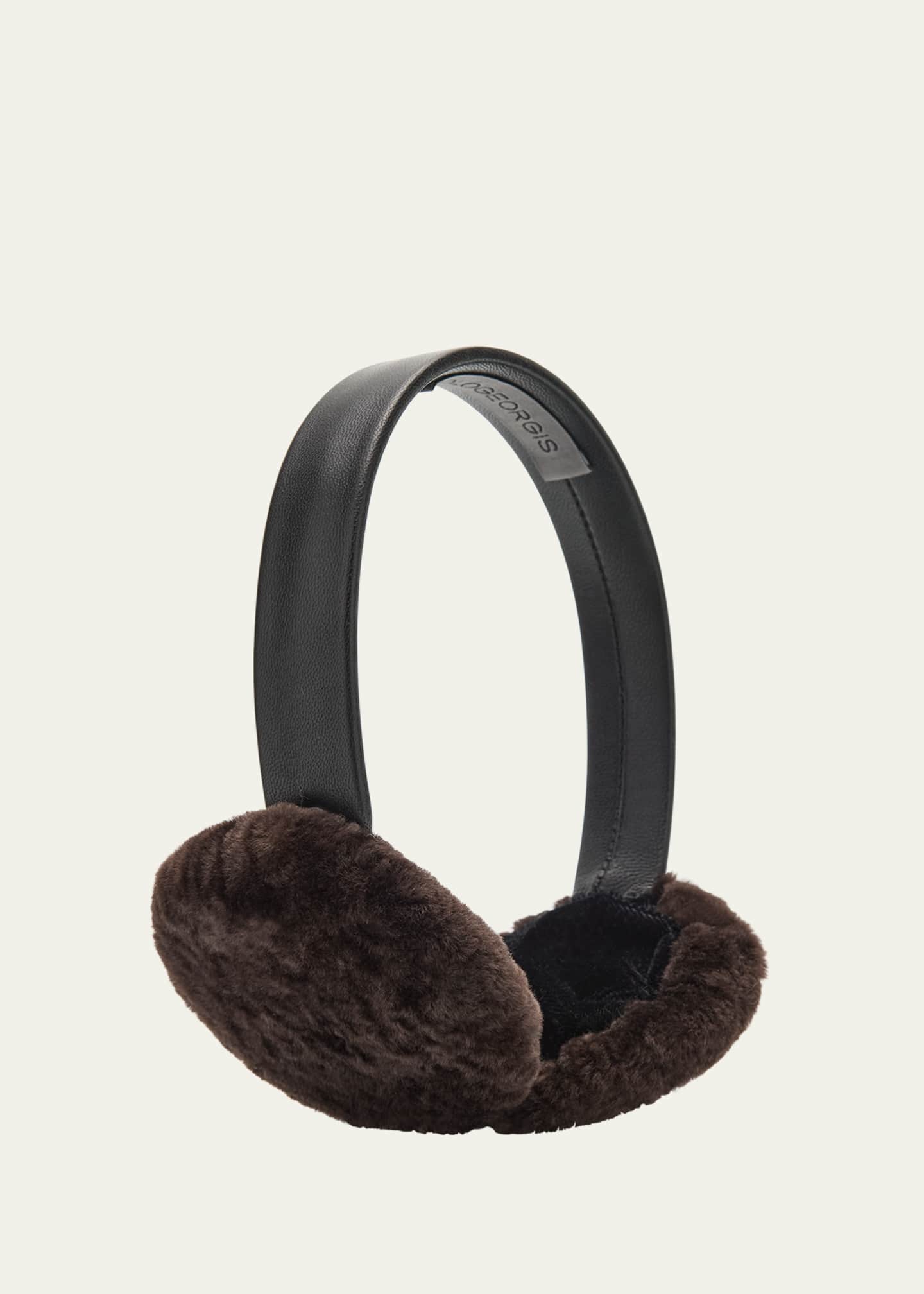 Pologeorgis Lamb Shearling Fur & Leather Earmuffs - Bergdorf Goodman