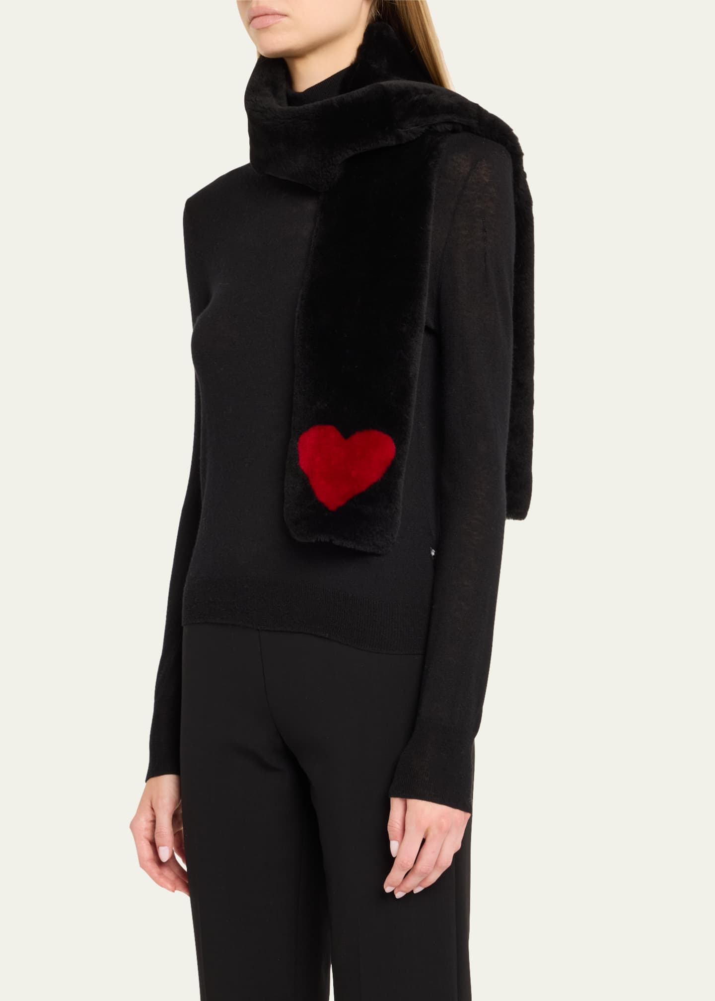 Pologeorgis Heart Lamb Shearling Scarf - Bergdorf Goodman