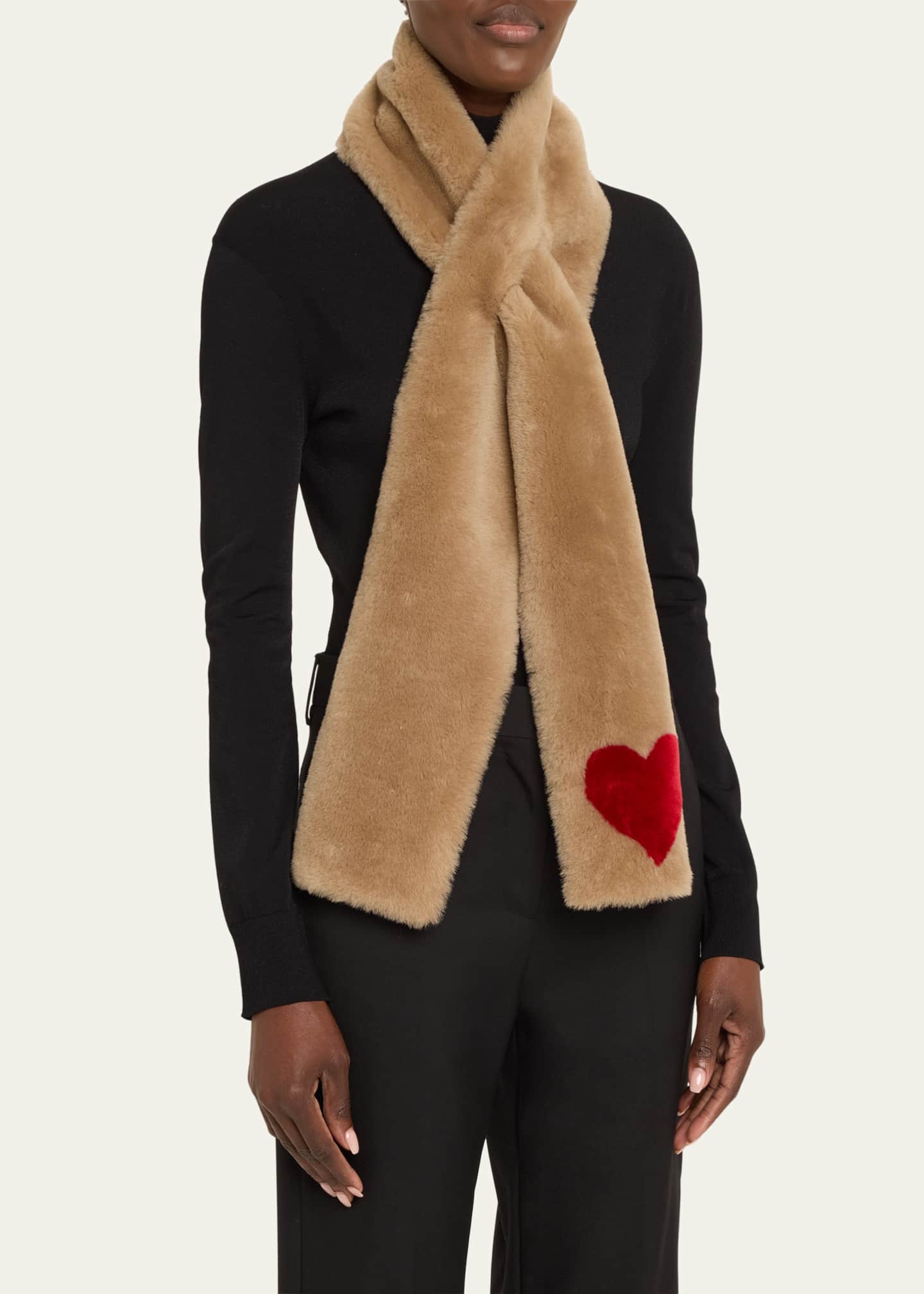 Pologeorgis Heart Lamb Shearling Scarf - Bergdorf Goodman
