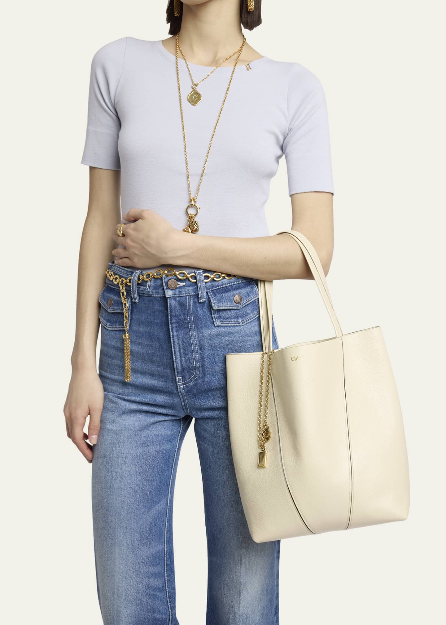 Chloe Spin Medium Tote Bag in Leather - Bergdorf Goodman