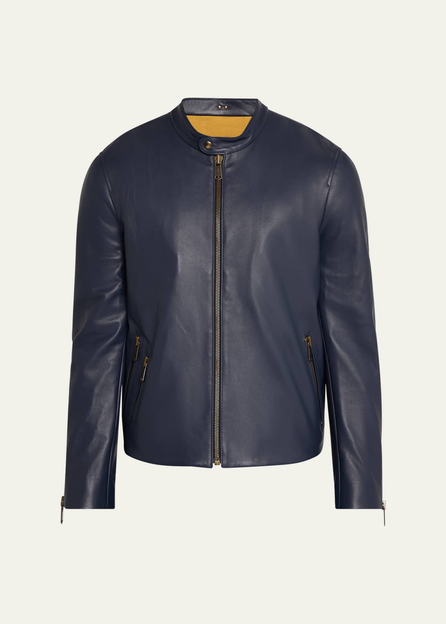 SAVAS Men's Crest Cafe Leather Racer Jacket - Bergdorf Goodman