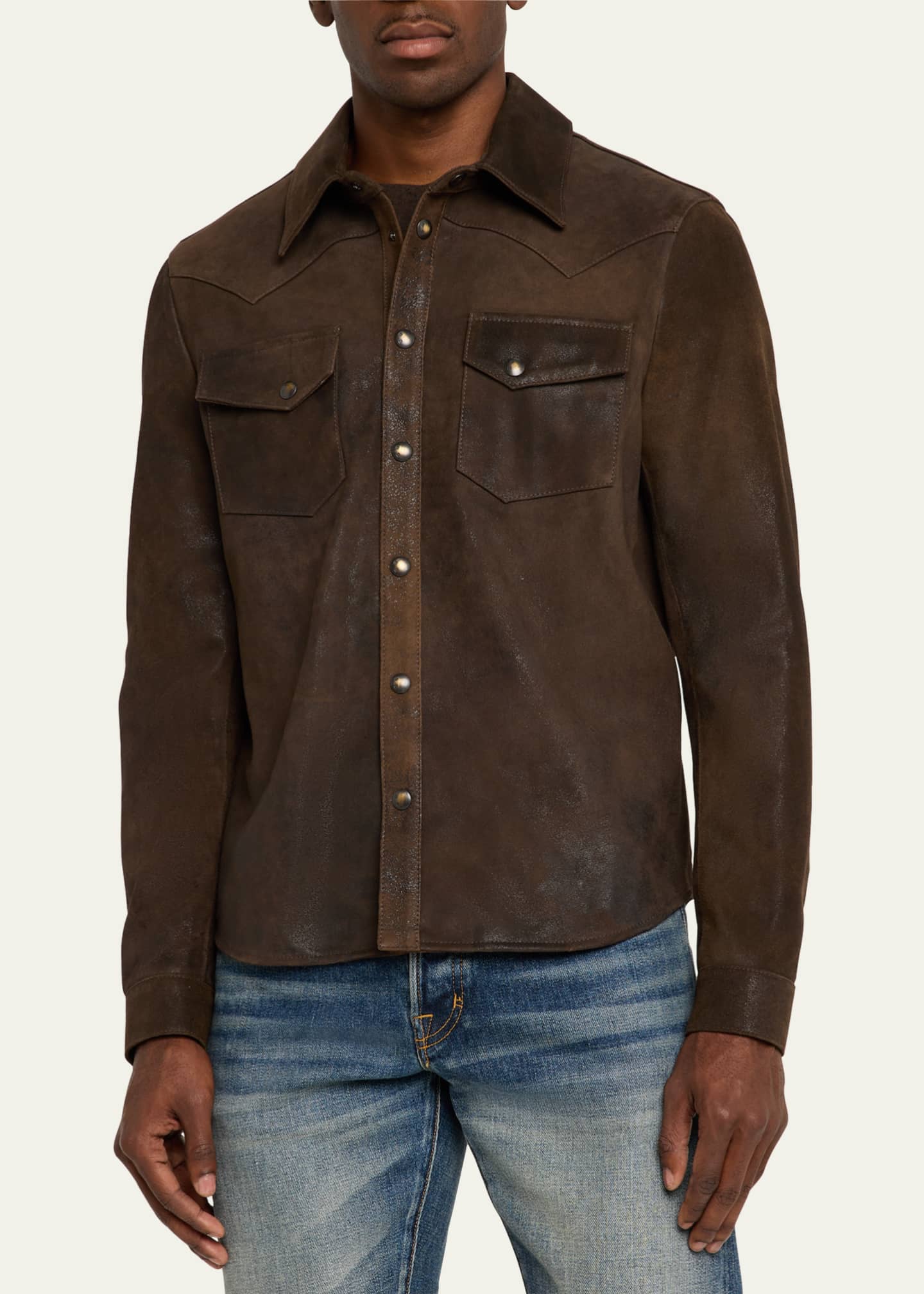 SAVAS Men's Lowry Leather Overshirt - Bergdorf Goodman