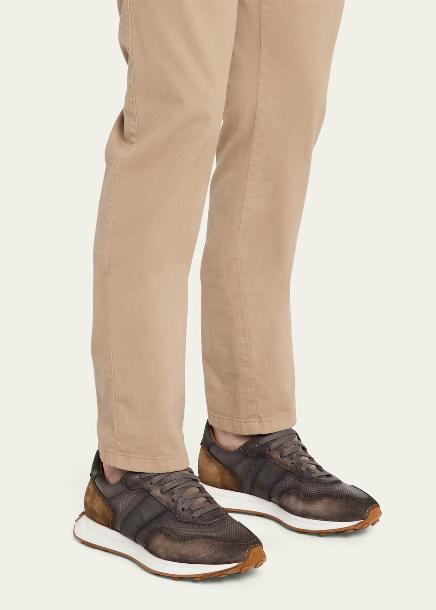 Magnanni Men's Romero Perforated Leather Runner Sneakers - Bergdorf Goodman