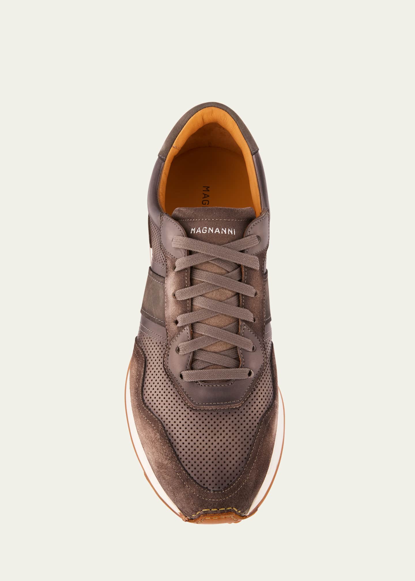 Magnanni Men's Romero Perforated Leather Runner Sneakers - Bergdorf Goodman