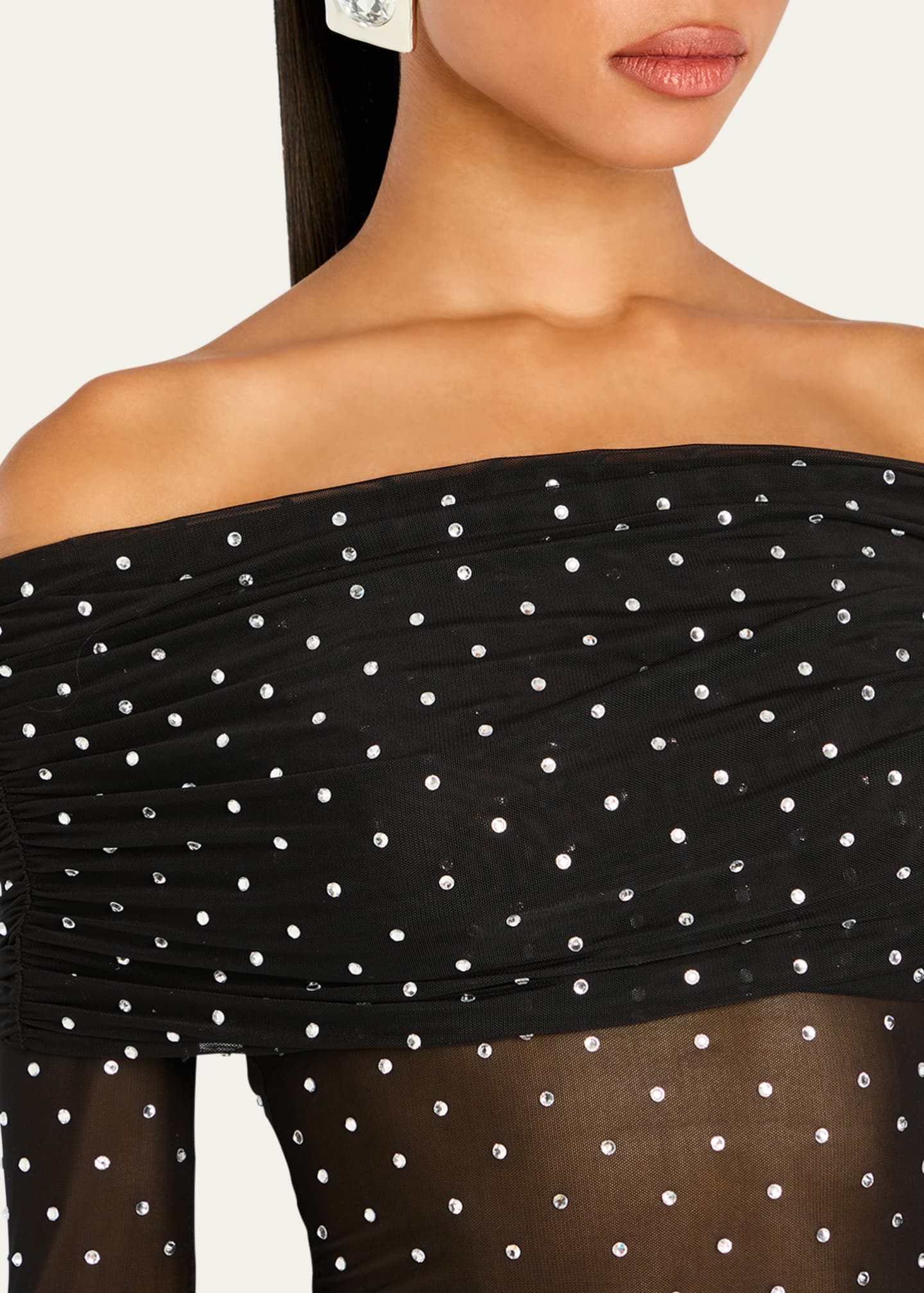 Retrofete Oriana Off-The-Shoulder Mesh Top - Bergdorf Goodman