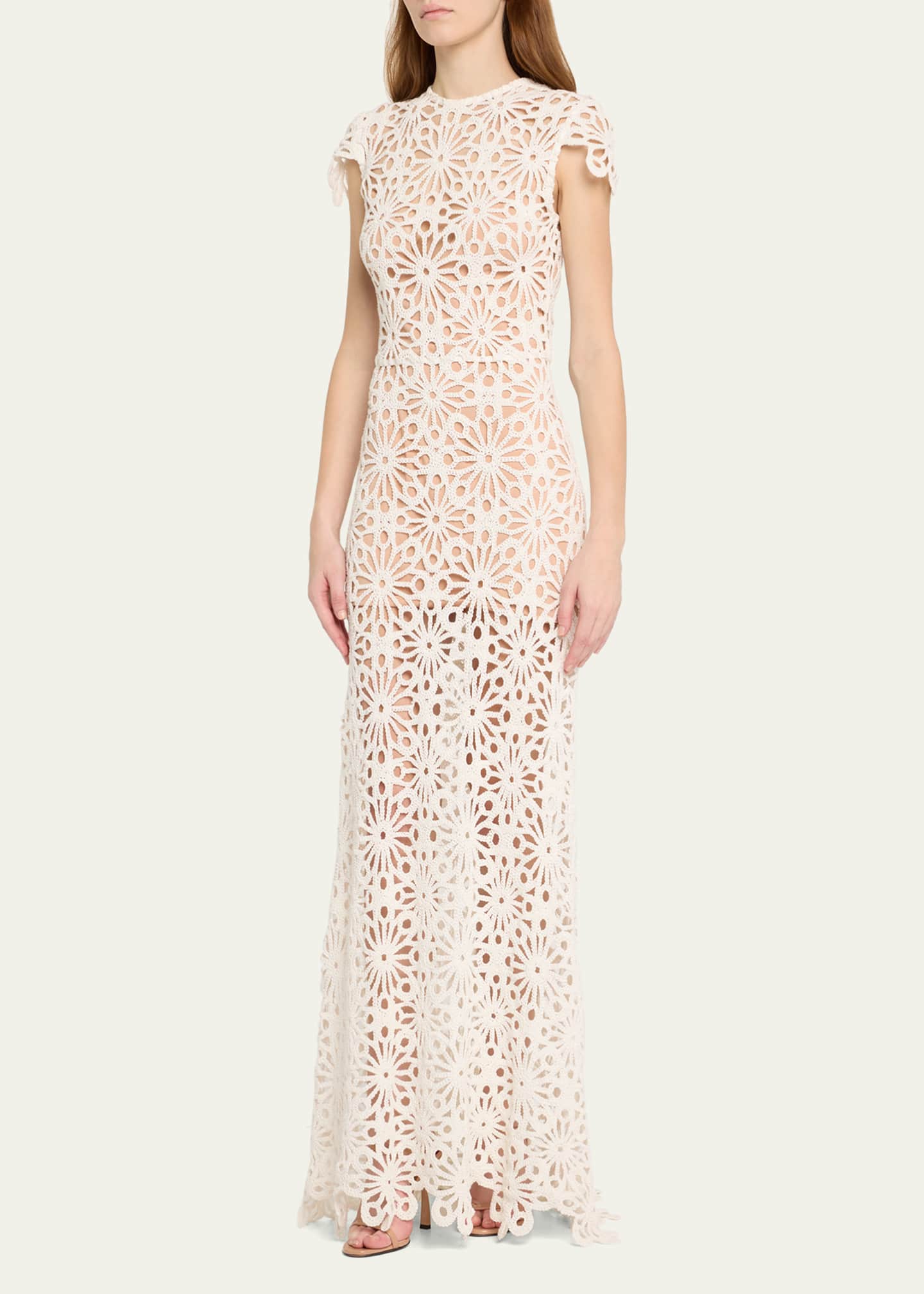 Bronx and Banco Marley Cap-Sleeve Crochet Maxi Dress - Bergdorf Goodman