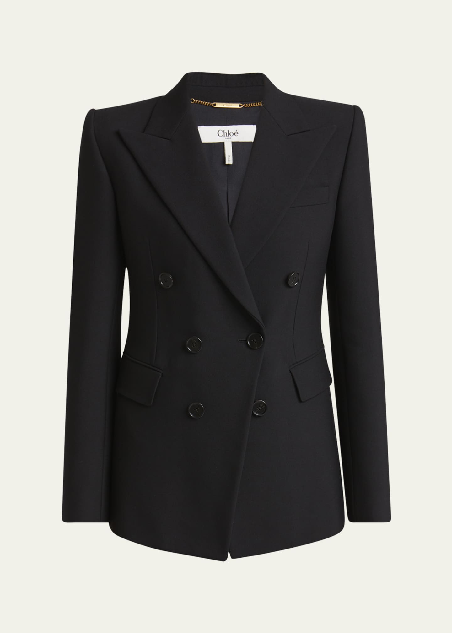 Chloe Double-Breasted Wool Blazer Jacket - Bergdorf Goodman