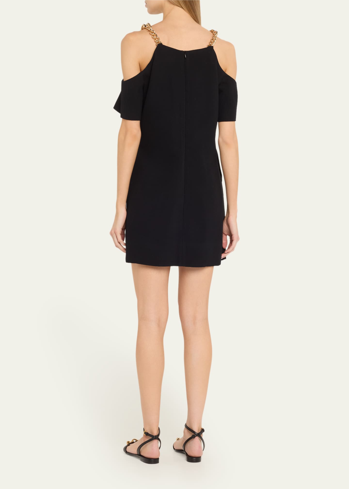 HARBISON Ailan Chain-Strap Cold Shoulder Mini Dress - Bergdorf Goodman