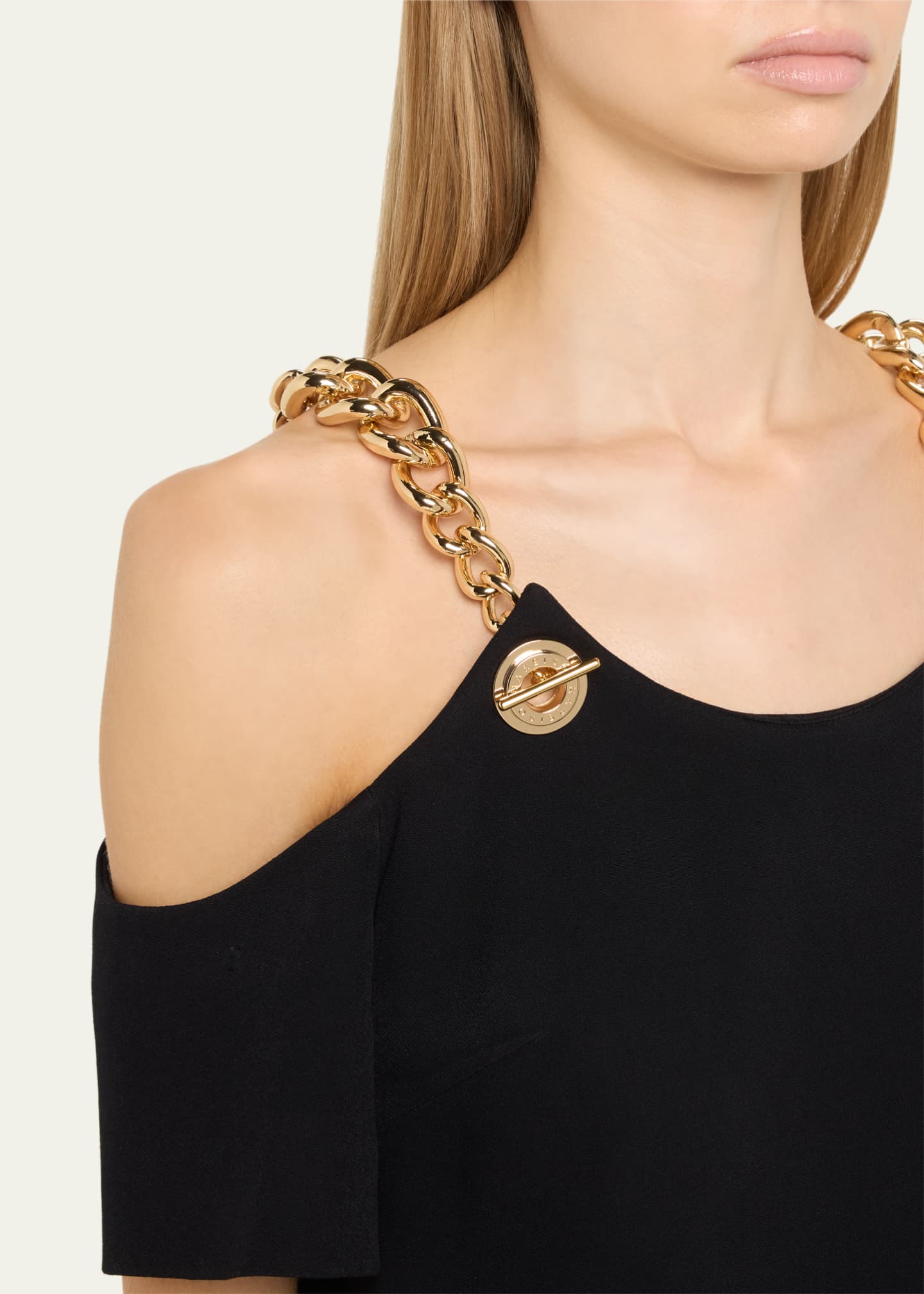 HARBISON Ailan Chain-Strap Cold Shoulder Mini Dress - Bergdorf Goodman