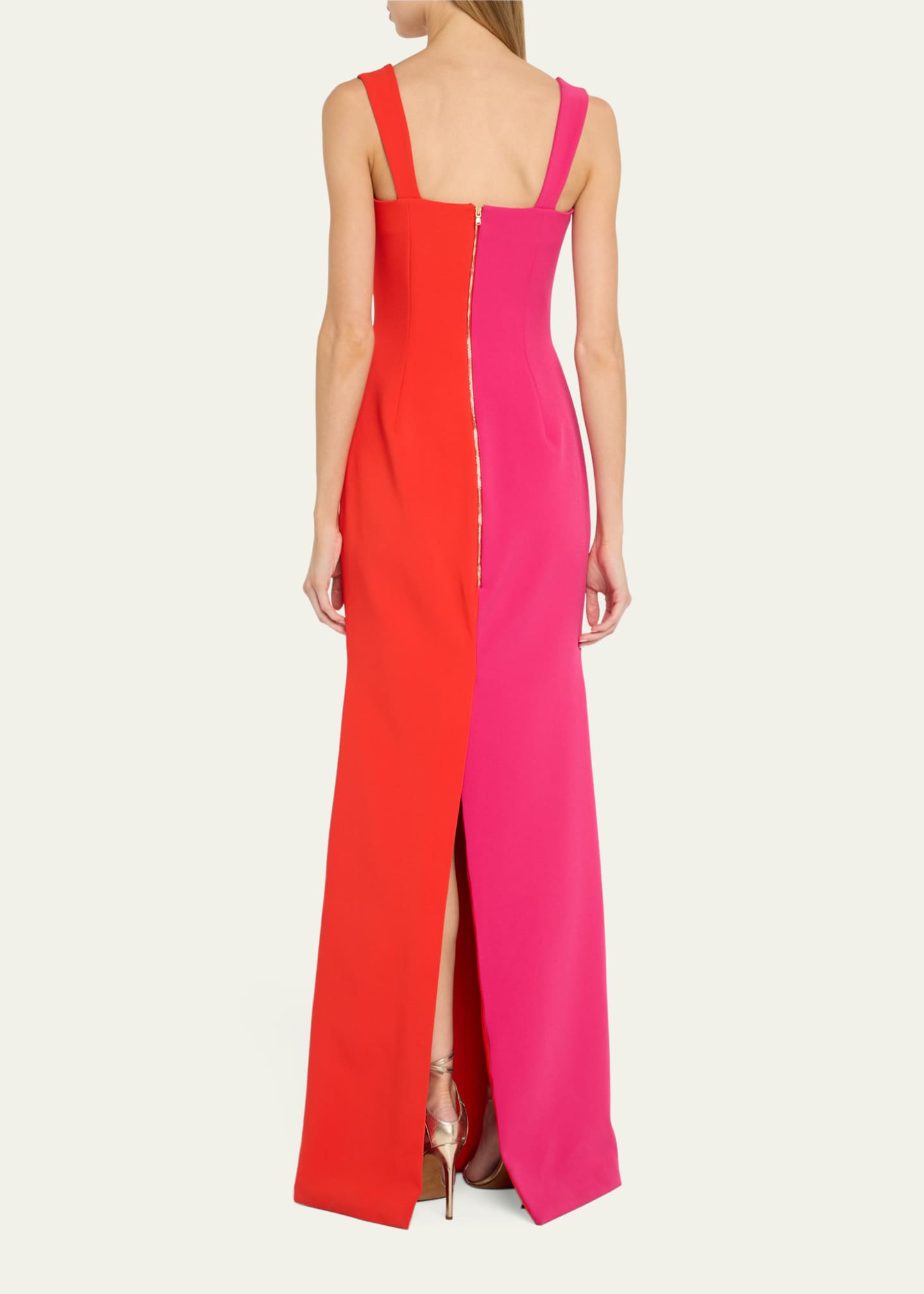 HARBISON Khroma Colorblock Square-Neck Gown - Bergdorf Goodman