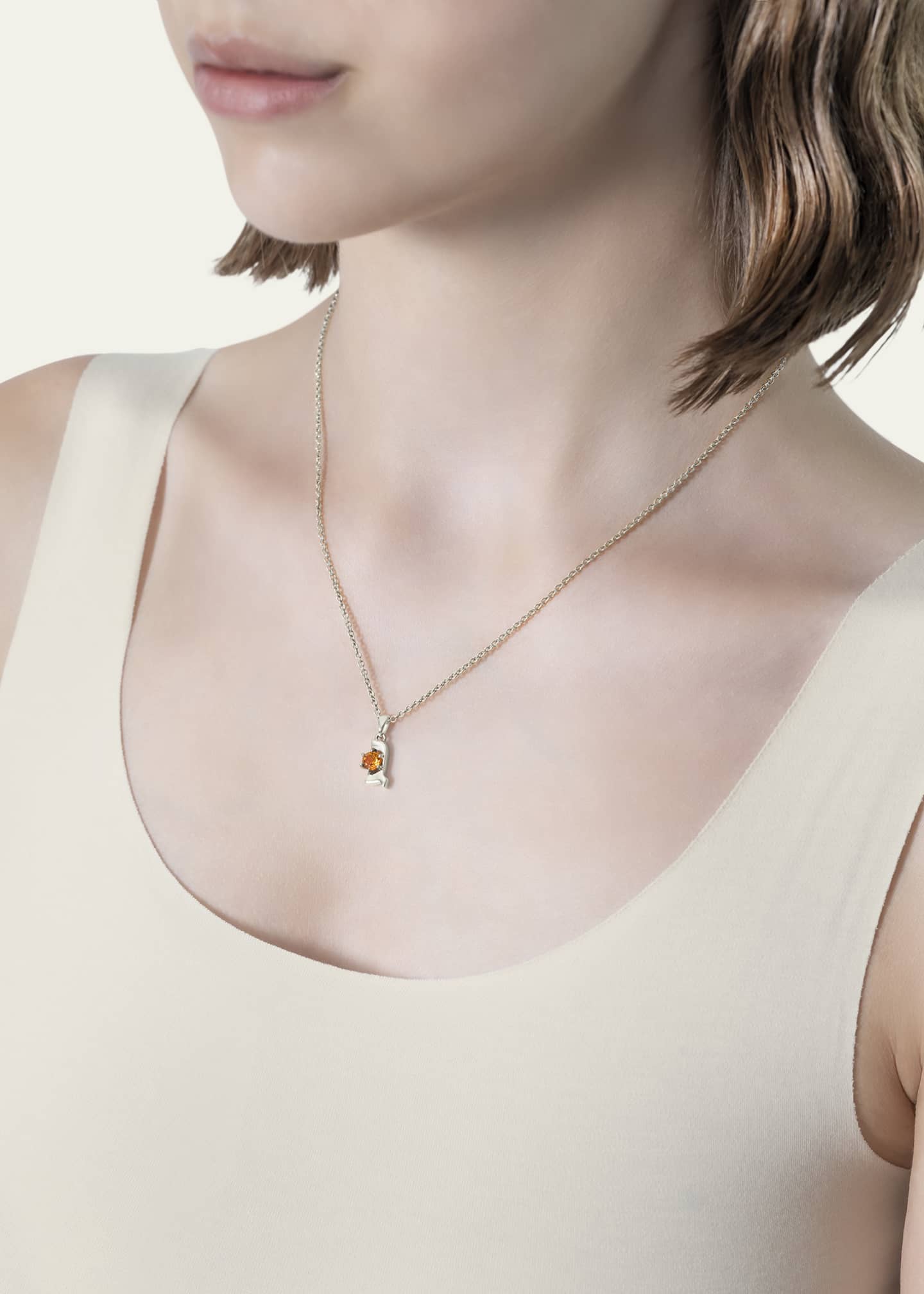 Procaccia Jewelry 18K Gold Hebrew GIMEL Mandarin Garnet Initial ...