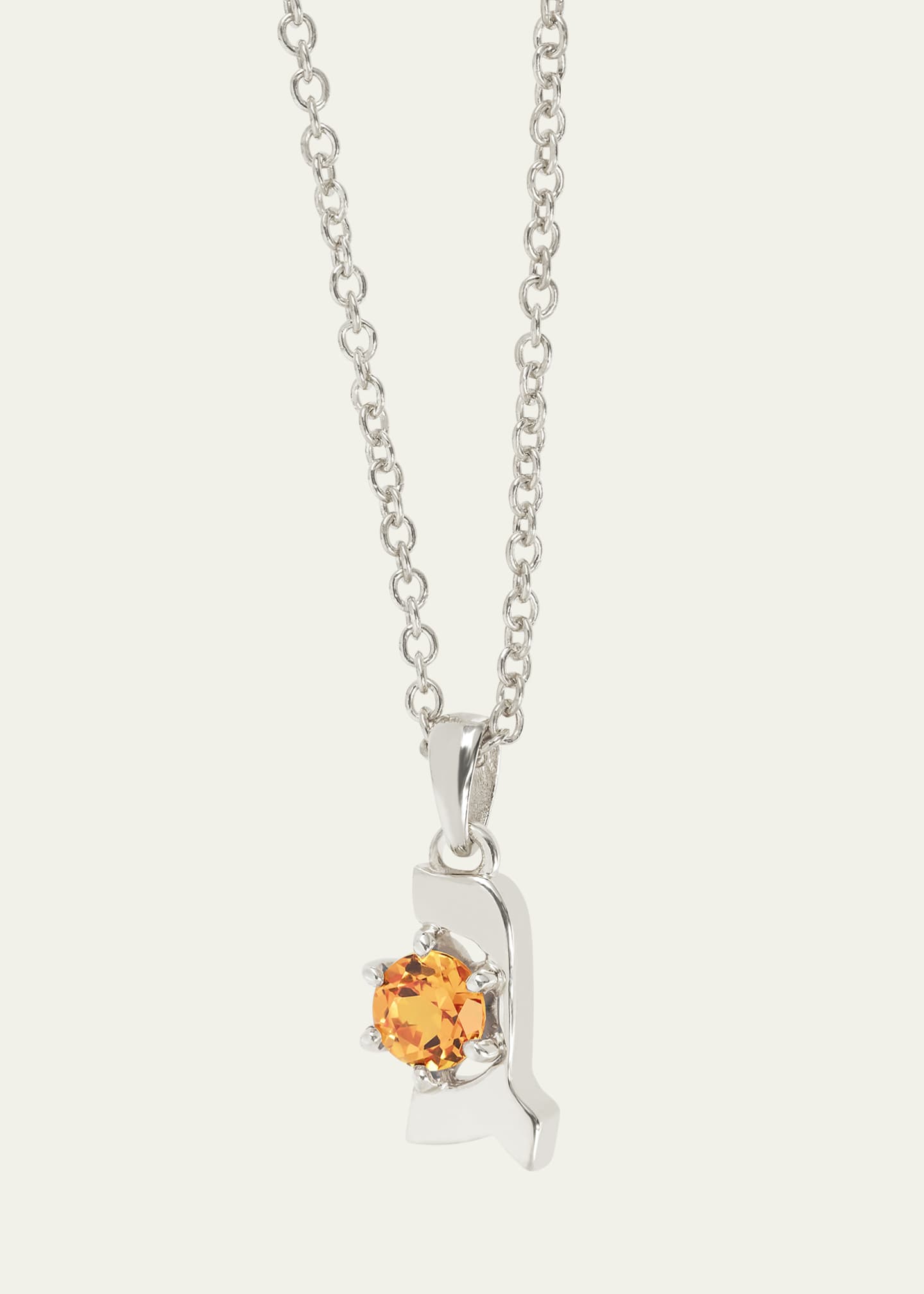 Procaccia Jewelry 18K Gold Hebrew GIMEL Mandarin Garnet Initial ...