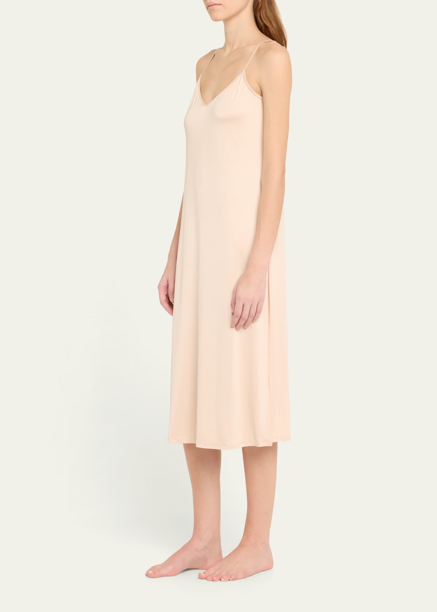 Hanro Satin Deluxe Midi Slip Dress - Bergdorf Goodman