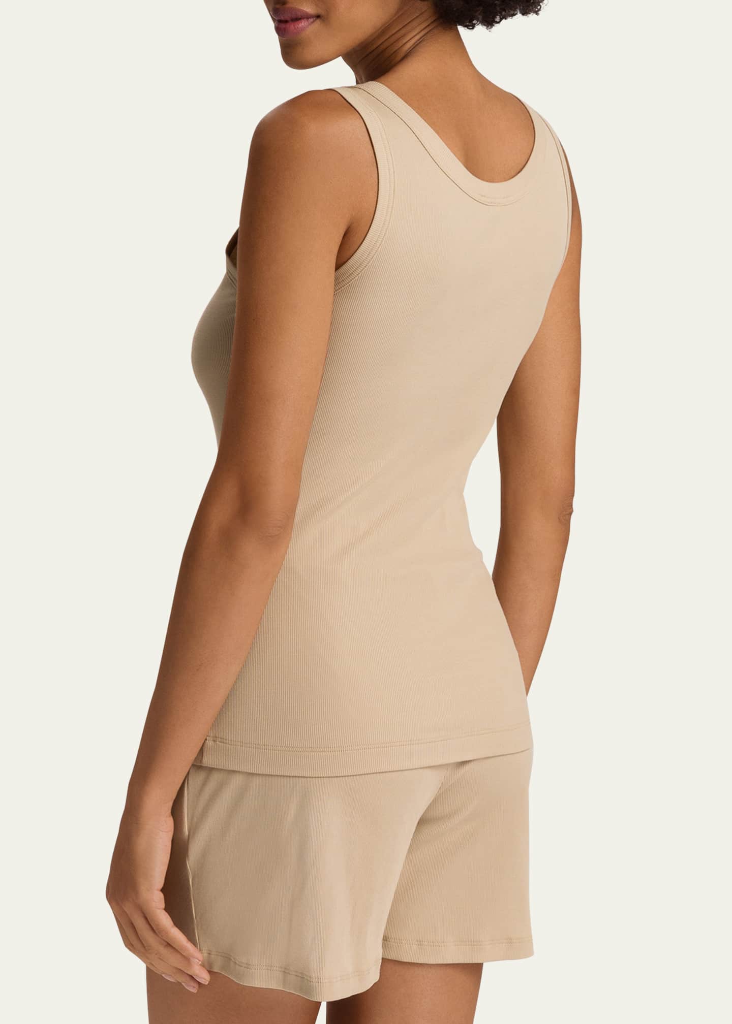 Hanro Ribbed Cotton Sleep & Lounge Tank - Bergdorf Goodman