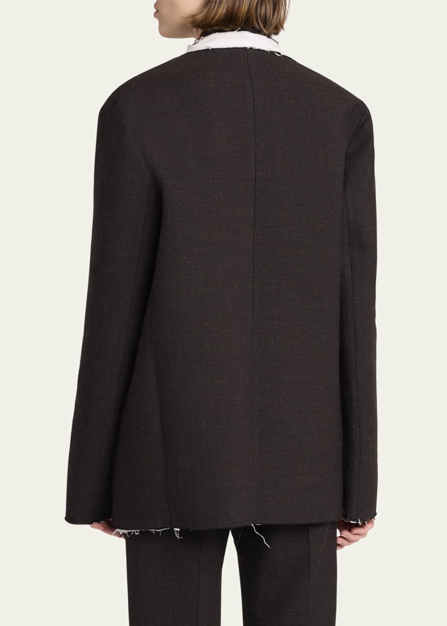 THE ROW Lysandre Layered Frayed-Trim Jacket - Bergdorf Goodman