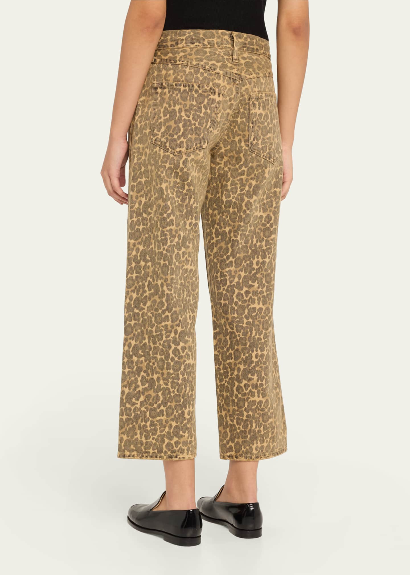 AMO Denim Billie Cropped Leopard Jeans - Bergdorf Goodman