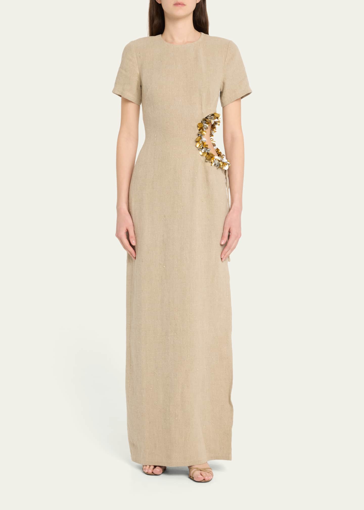 Diotima Seaford Cutout Linen Evening Dress - Bergdorf Goodman