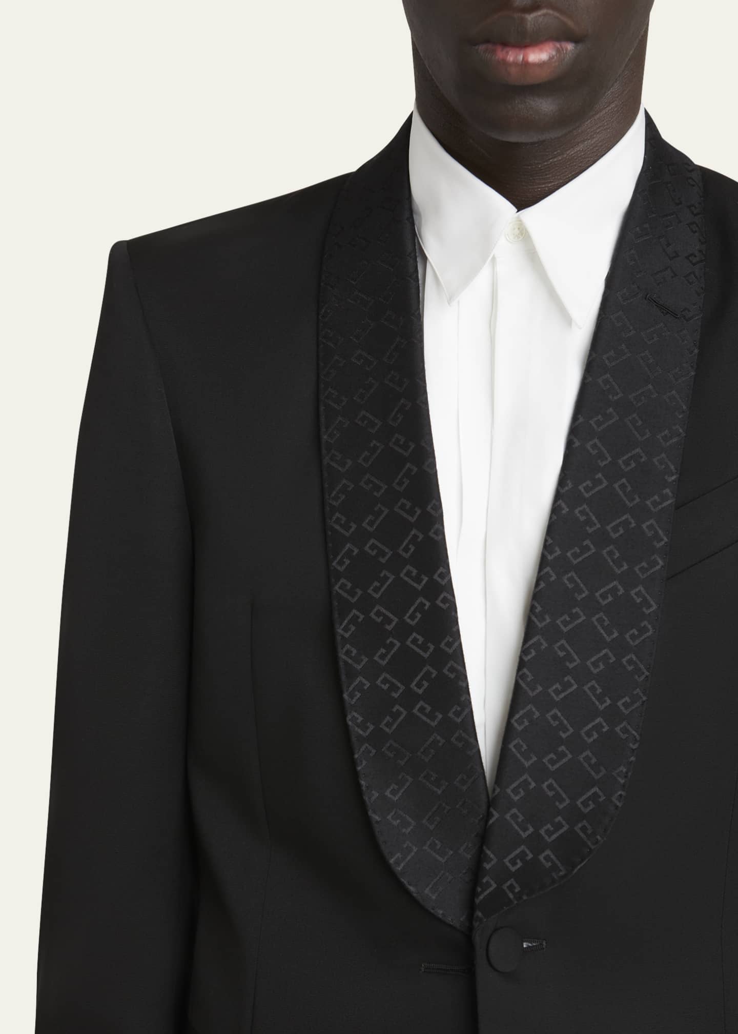 Givenchy Men's Monogram Shawl Long Tuxedo Jacket - Bergdorf Goodman