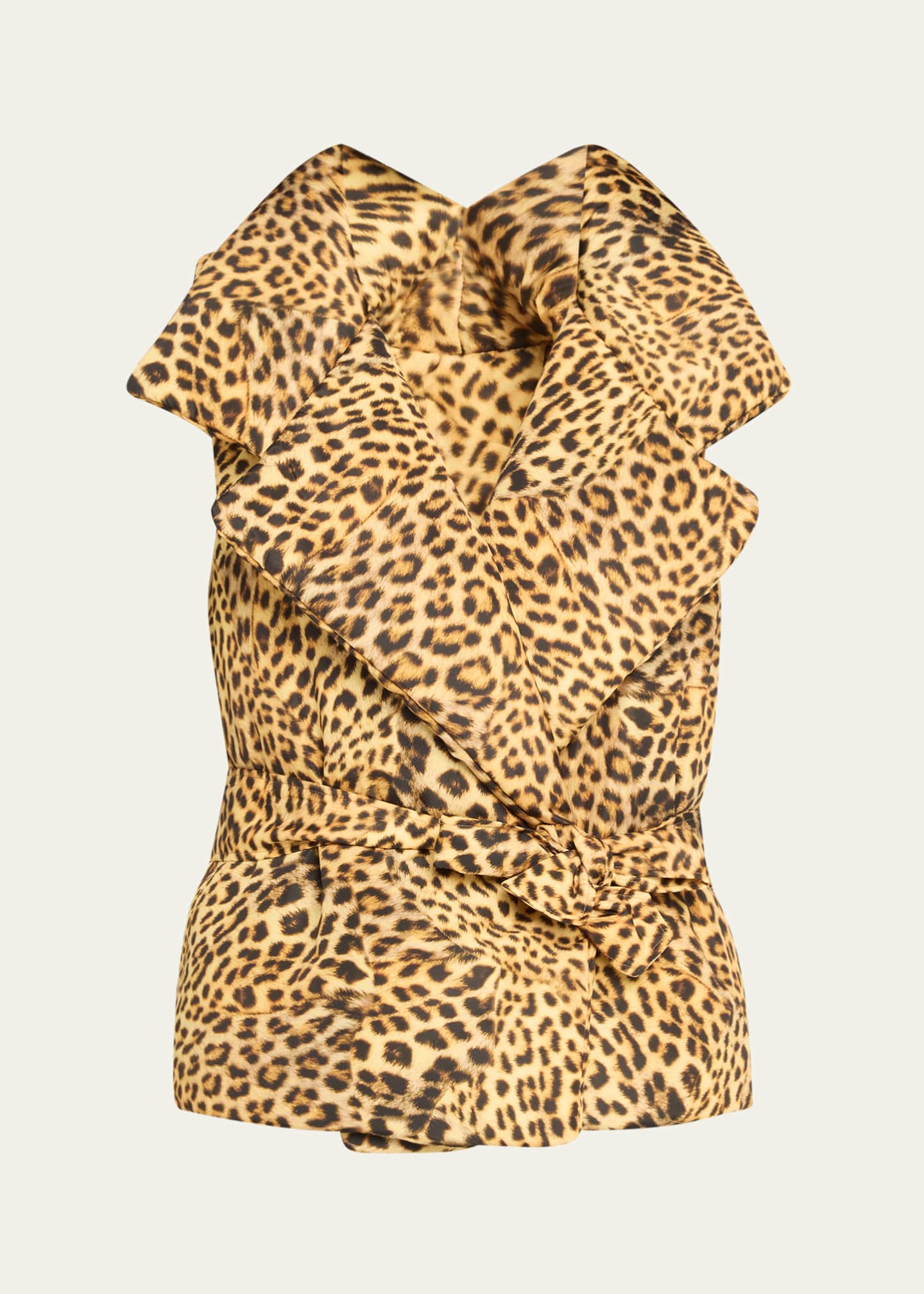 Norma Kamali Cheetah Patch Sleeveless Sleeping Bag Vest - Bergdorf Goodman