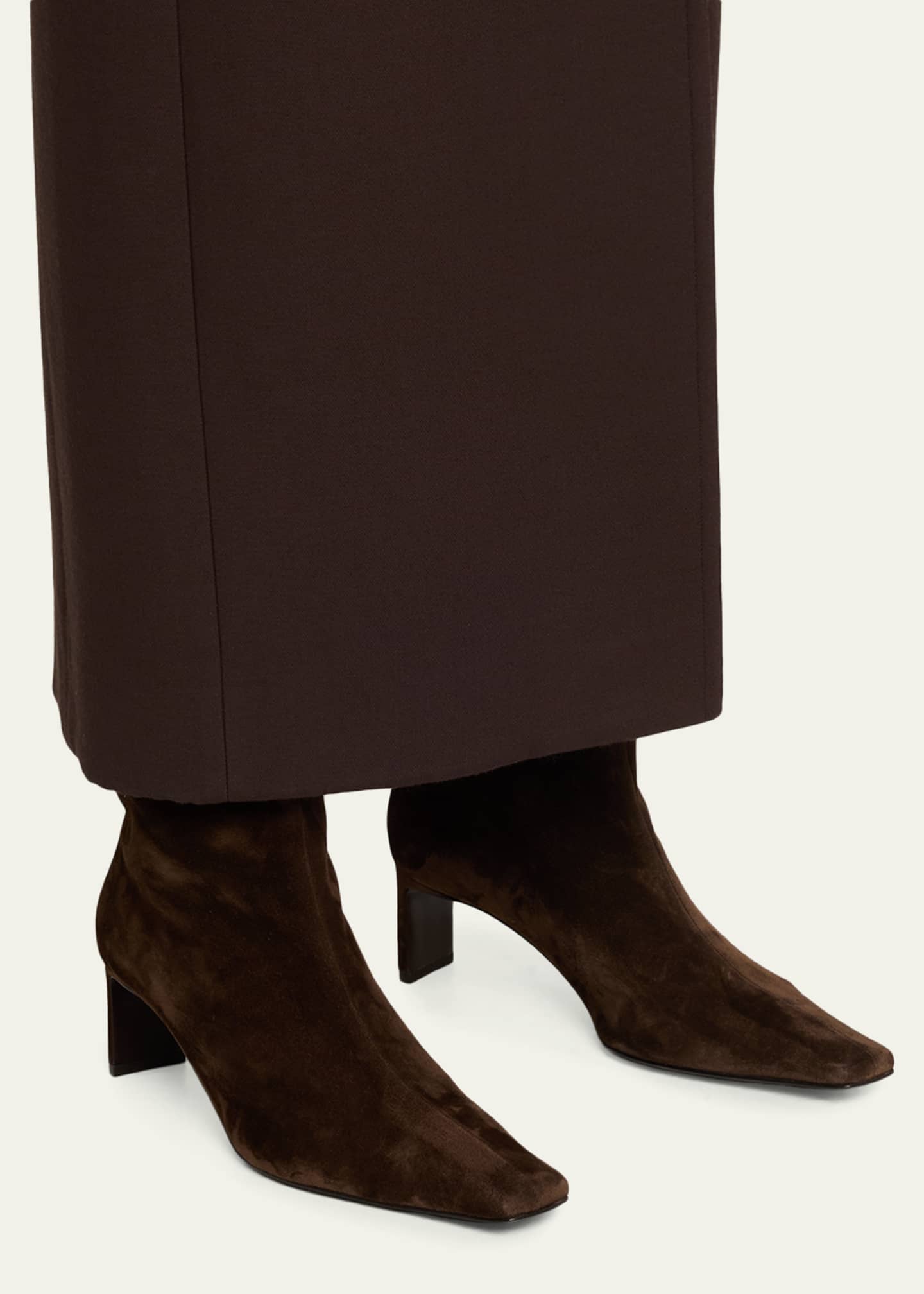 Khaite Ona Suede Stiletto Knee Boots - Bergdorf Goodman
