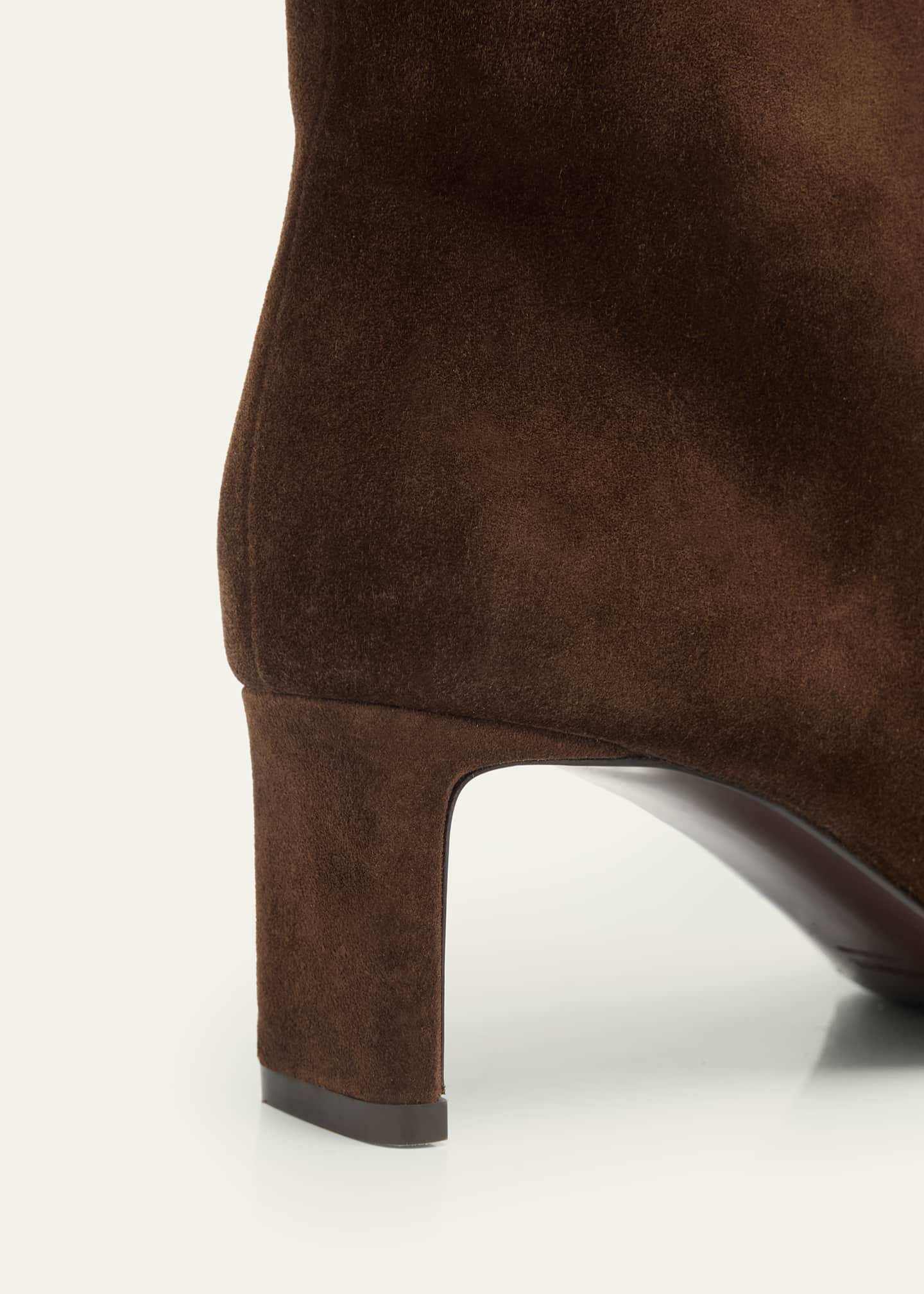 Khaite Ona Suede Stiletto Knee Boots - Bergdorf Goodman