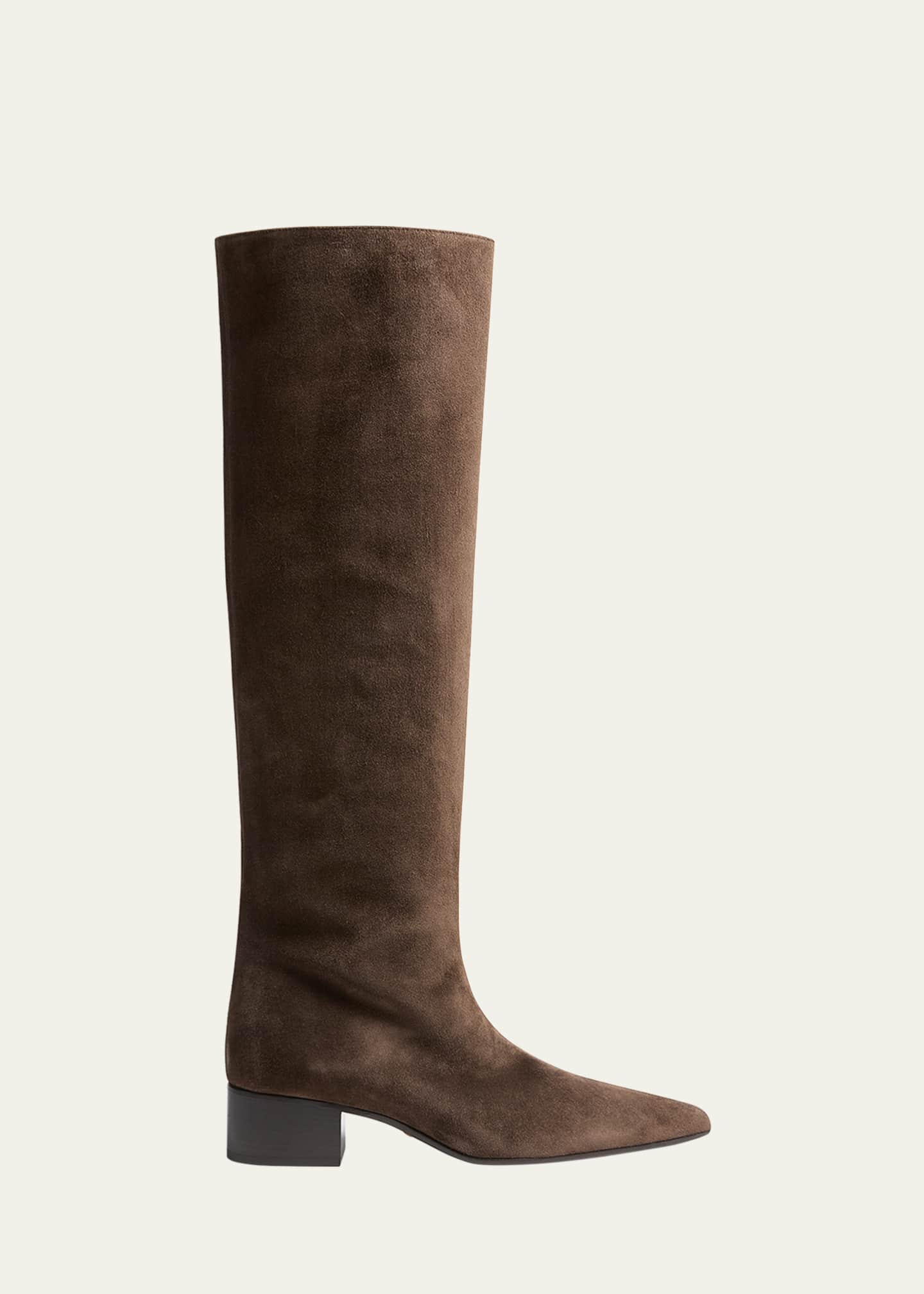 Khaite Andee Suede Knee Boots - Bergdorf Goodman
