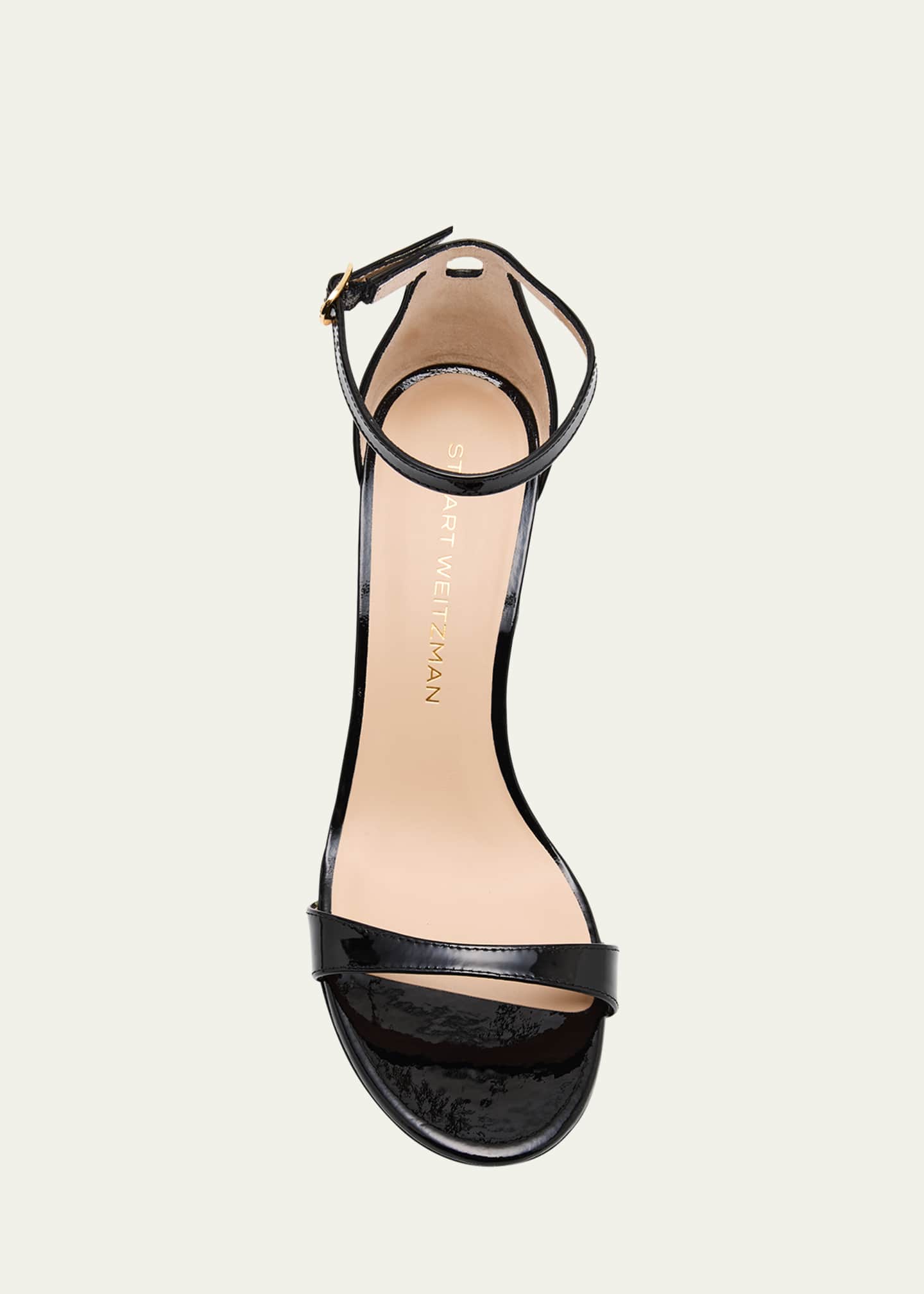 Stuart Weitzman Nudist II Leather Ankle-Strap Sandals - Bergdorf Goodman
