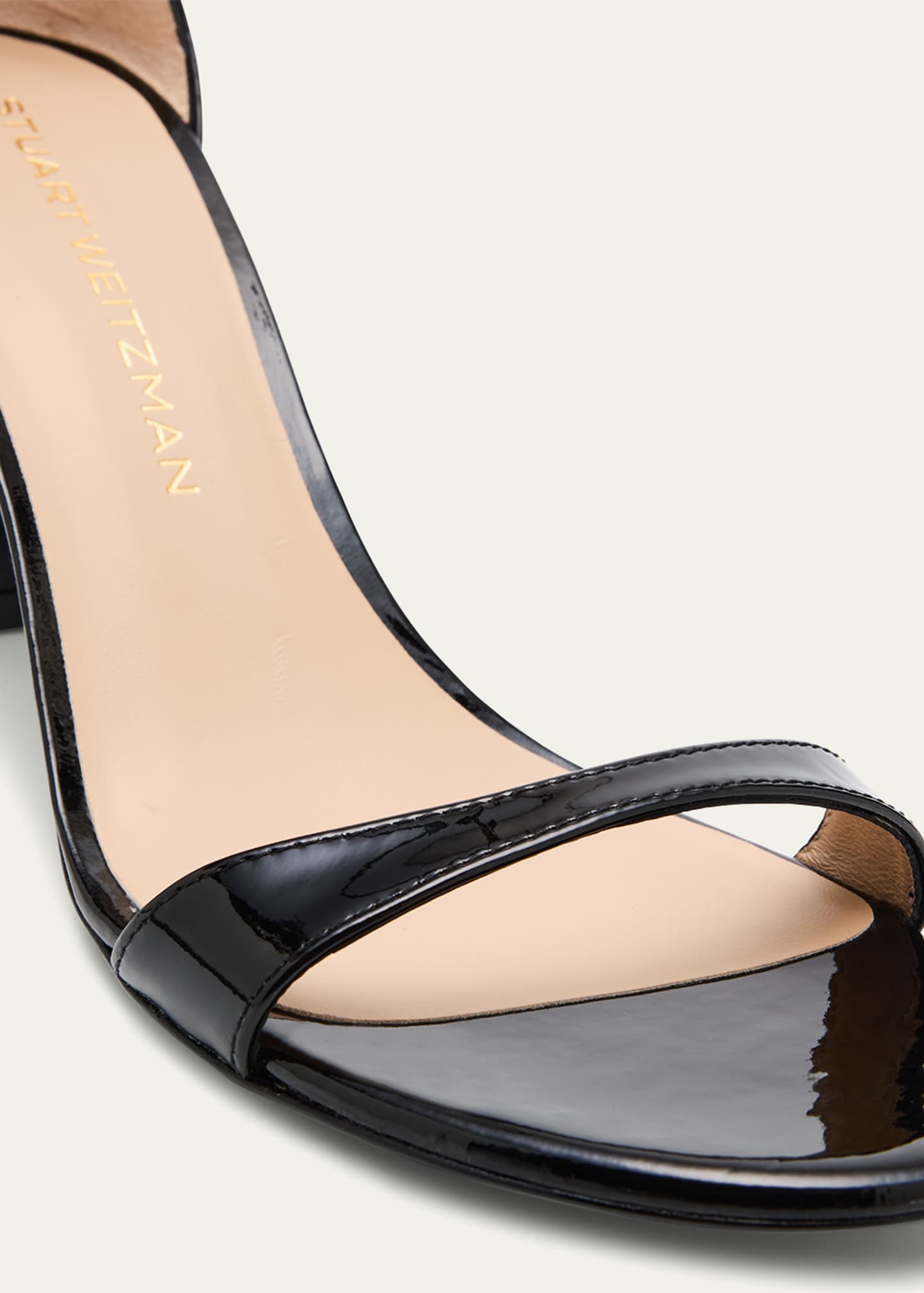 Stuart Weitzman Nudist II Leather Ankle-Strap Sandals - Bergdorf Goodman