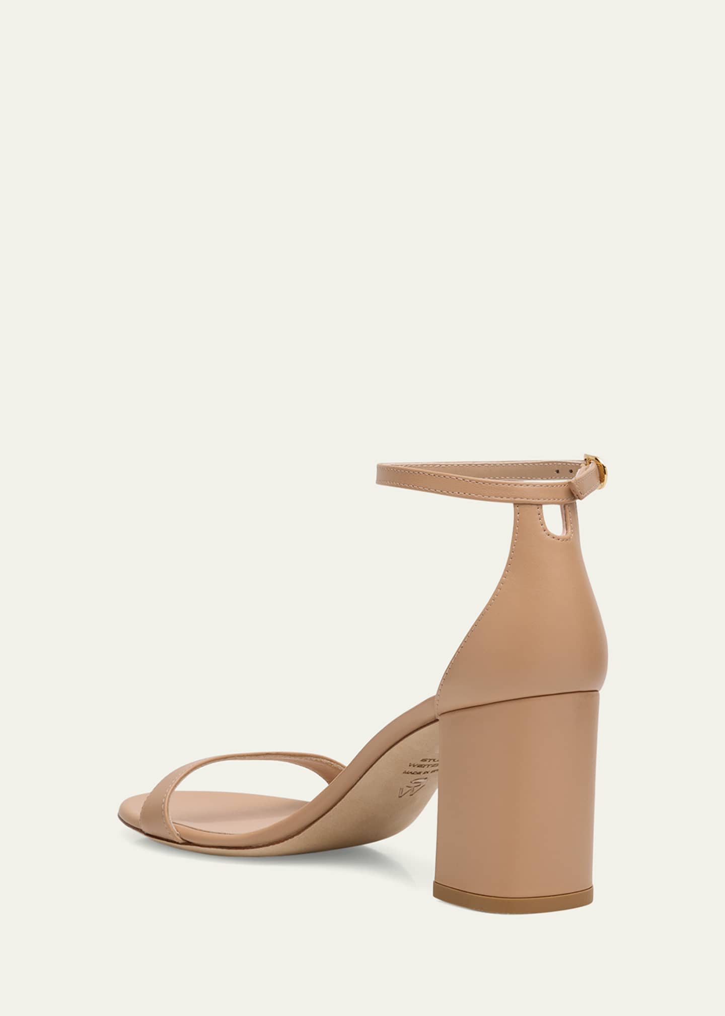Stuart Weitzman Nudist II Leather Ankle-Strap Sandals - Bergdorf Goodman