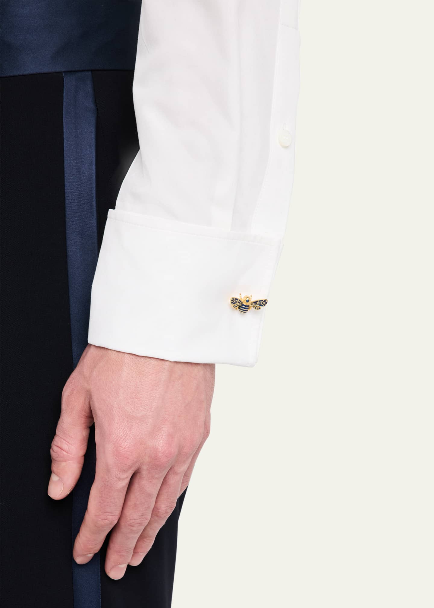Jan Leslie Men's 18K Gold Vermeil and Enamel Bee Cufflinks - Bergdorf ...