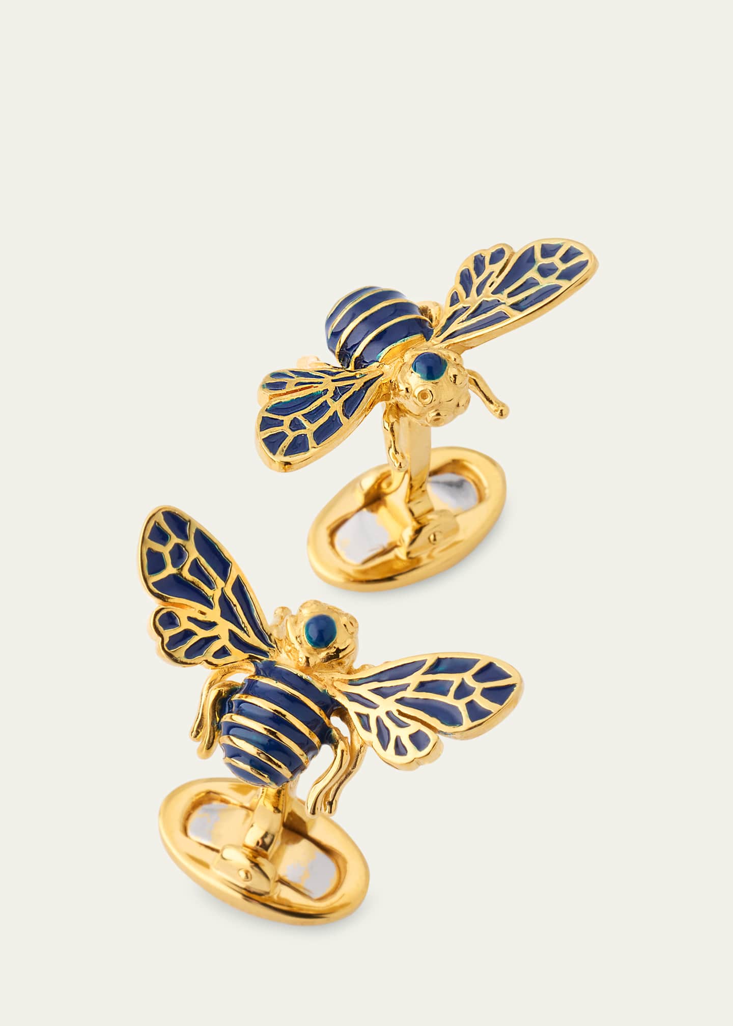 Jan Leslie Men's 18K Gold Vermeil and Enamel Bee Cufflinks - Bergdorf ...