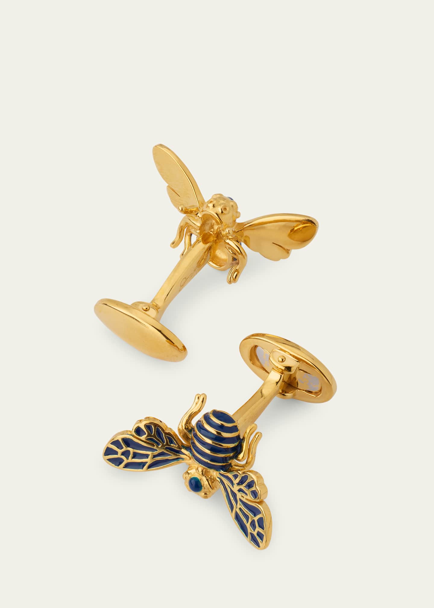 Jan Leslie Men's 18K Gold Vermeil and Enamel Bee Cufflinks - Bergdorf ...