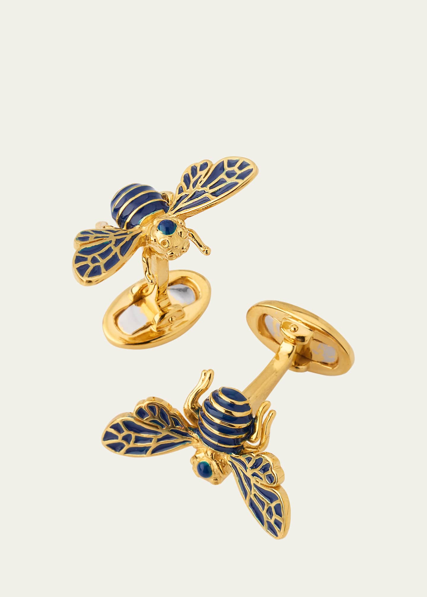 Jan Leslie Men's 18K Gold Vermeil and Enamel Bee Cufflinks - Bergdorf ...