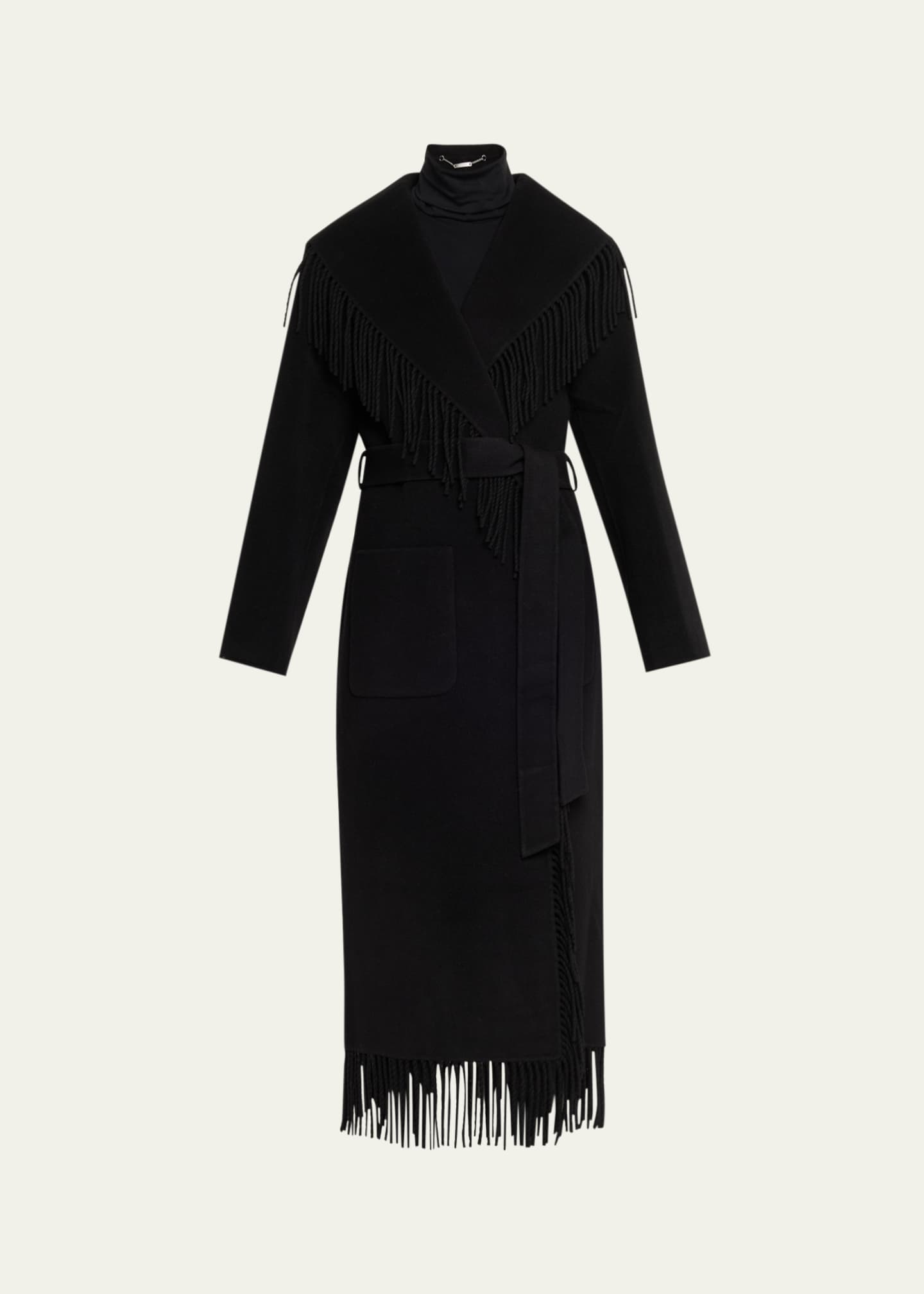 SIMKHAI Carrie Belted Fringe Robe Coat - Bergdorf Goodman