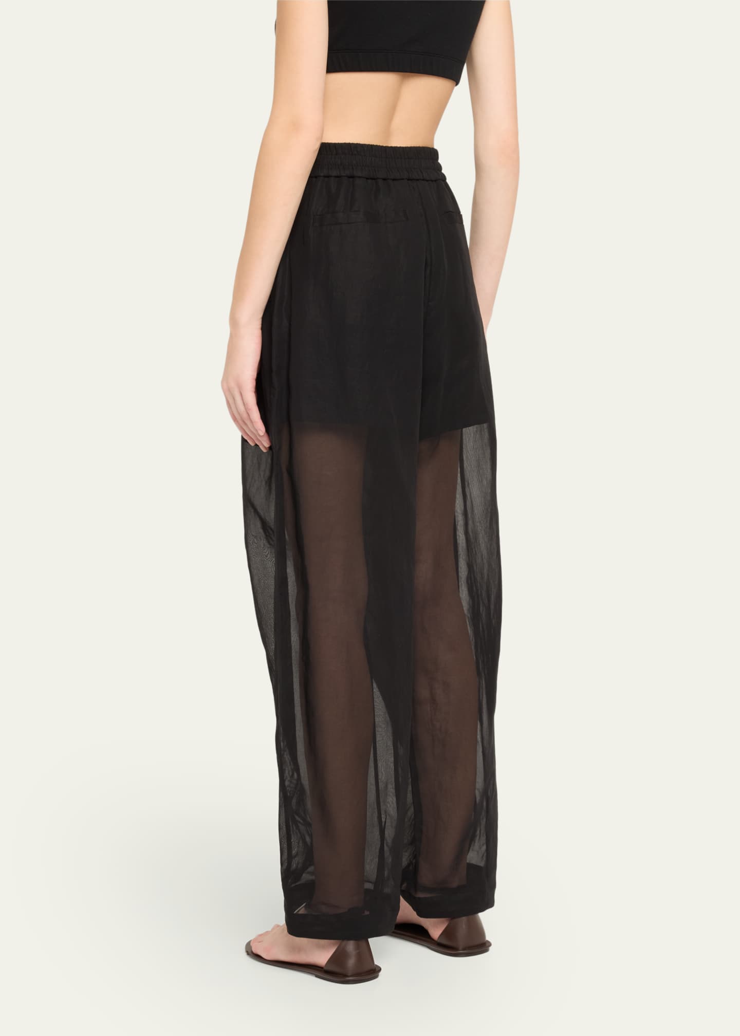 Brunello Cucinelli Drawstring Cotton Gauze Track Pants - Bergdorf Goodman