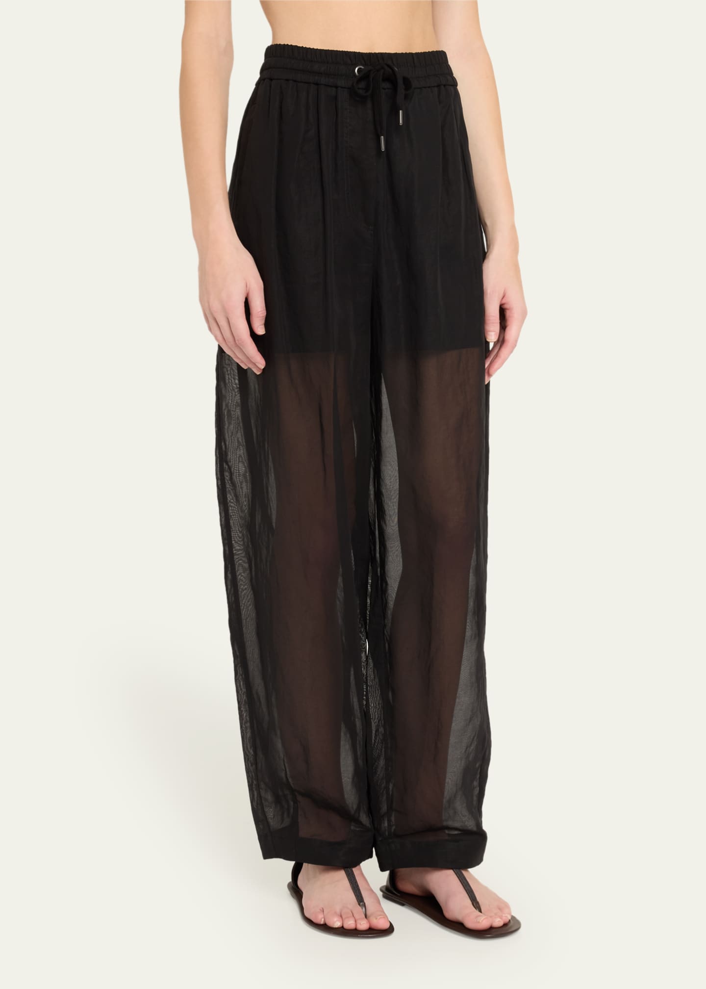 Brunello Cucinelli Drawstring Cotton Gauze Track Pants - Bergdorf Goodman