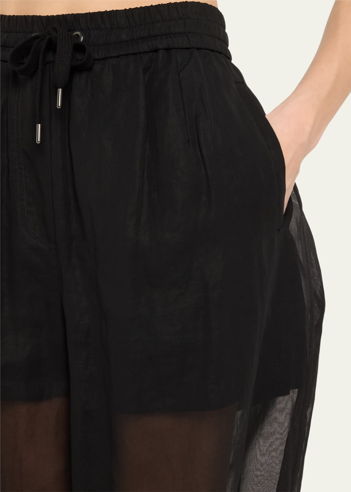 Brunello Cucinelli Drawstring Cotton Gauze Track Pants - Bergdorf Goodman