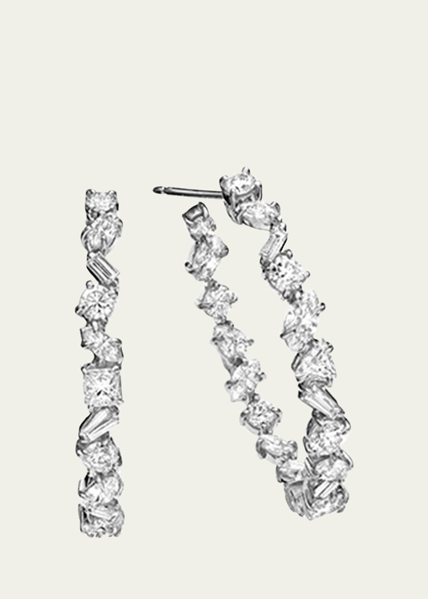 Kimberly McDonald 18K Gold Irregular Diamond Hoop Earrings - Bergdorf ...