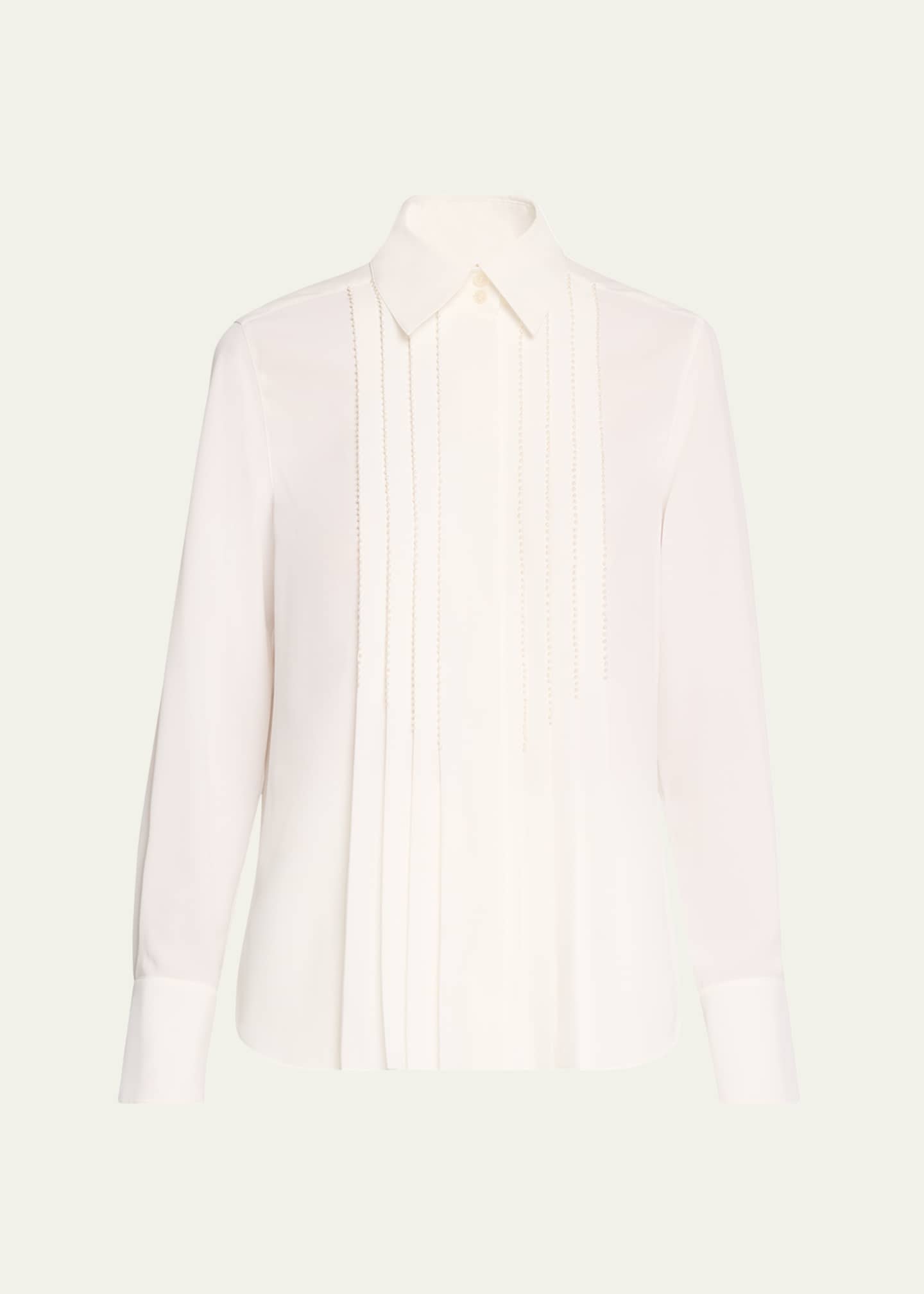Lafayette 148 New York Pleated Pearly Beaded Blouse - Bergdorf Goodman