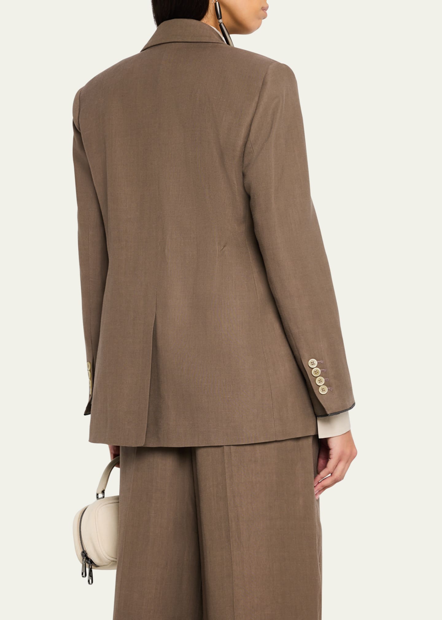 Brunello Cucinelli Double-Breasted Fluid Linen Twill Blazer - Bergdorf ...