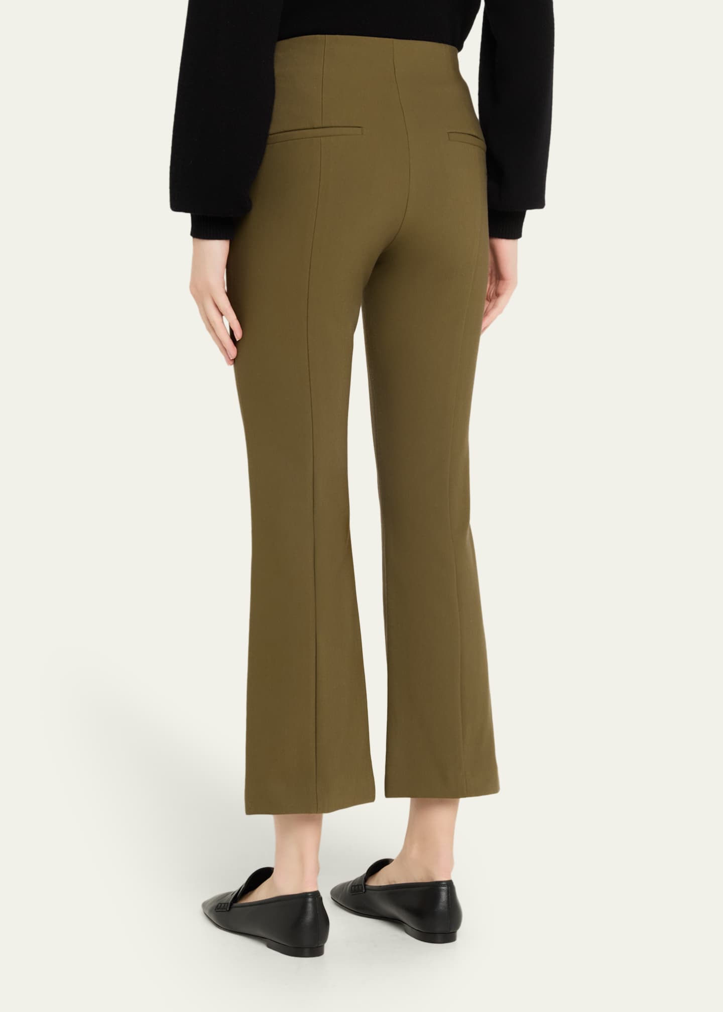 Vince Cropped Flare-Leg Pintuck Pants - Bergdorf Goodman