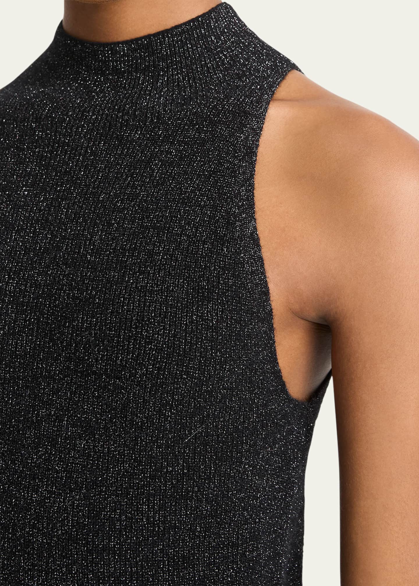 Vince Metallic Mock-Neck Tank Top - Bergdorf Goodman