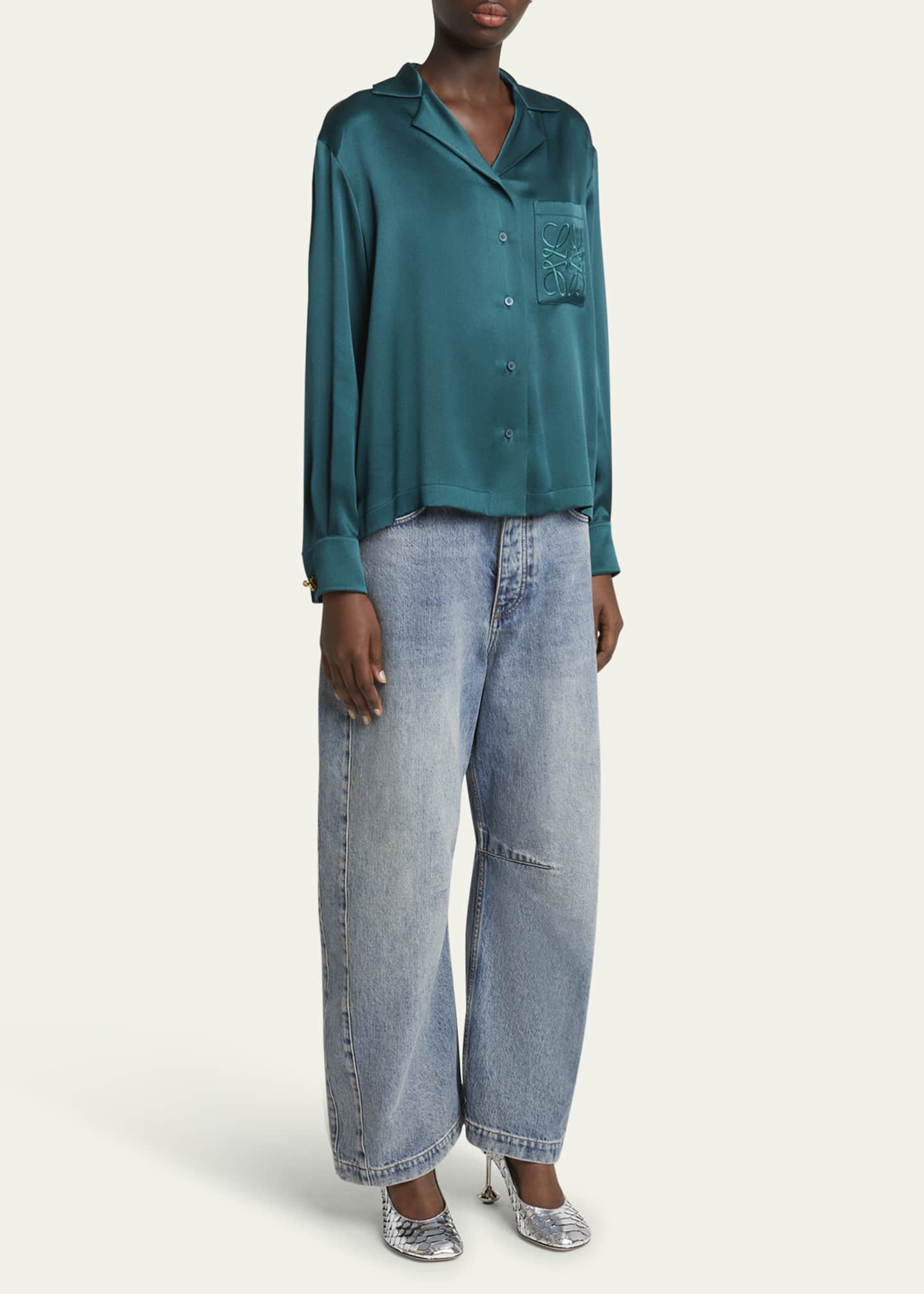 Loewe Toy Metallic Python Pumps - Bergdorf Goodman