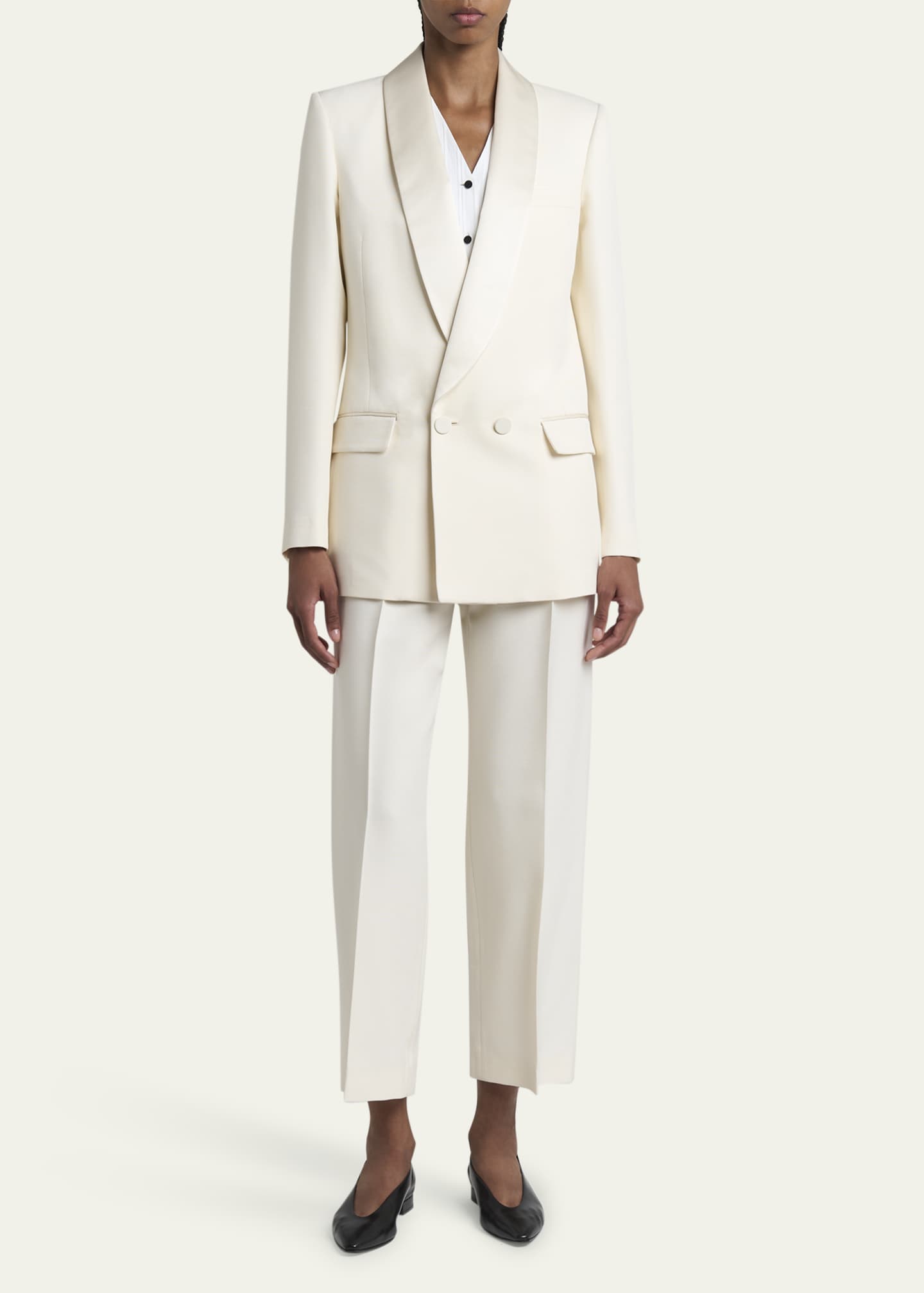Loro Piana Bart Pleated Taper Leg Wool Trousers - Bergdorf Goodman