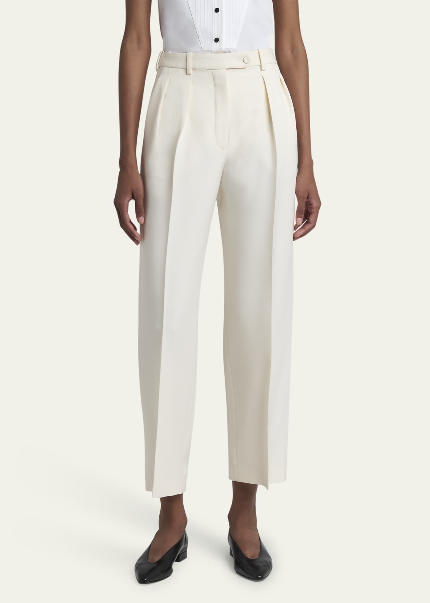 Loro Piana Bart Pleated Taper Leg Wool Trousers - Bergdorf Goodman