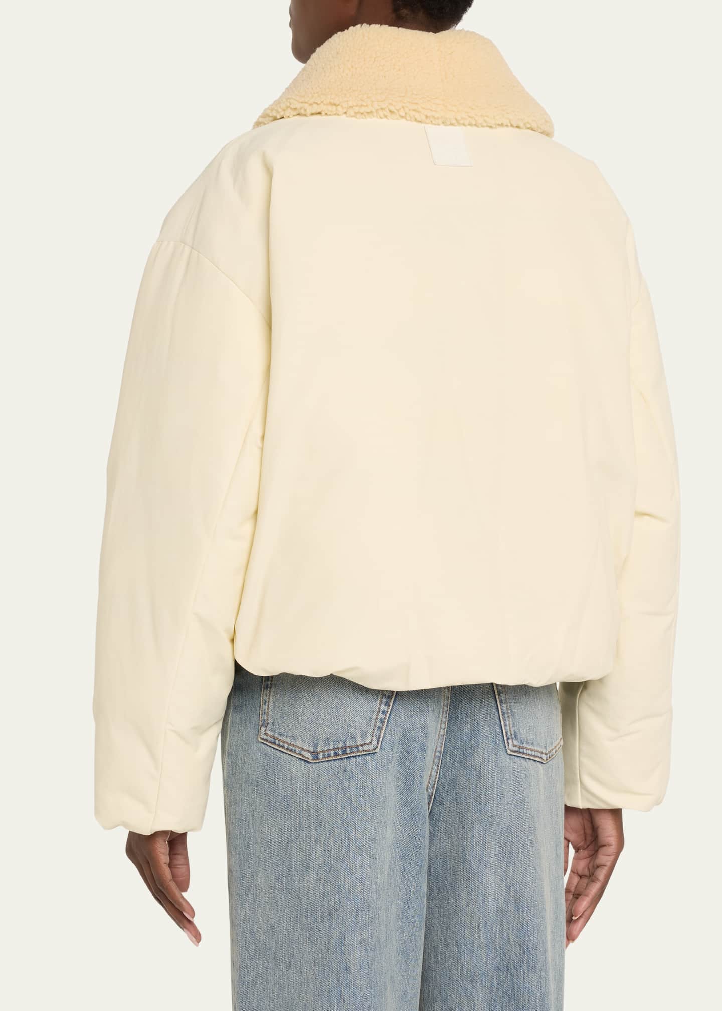 Loewe Faux-Shearling Collar Puffer Jacket - Bergdorf Goodman