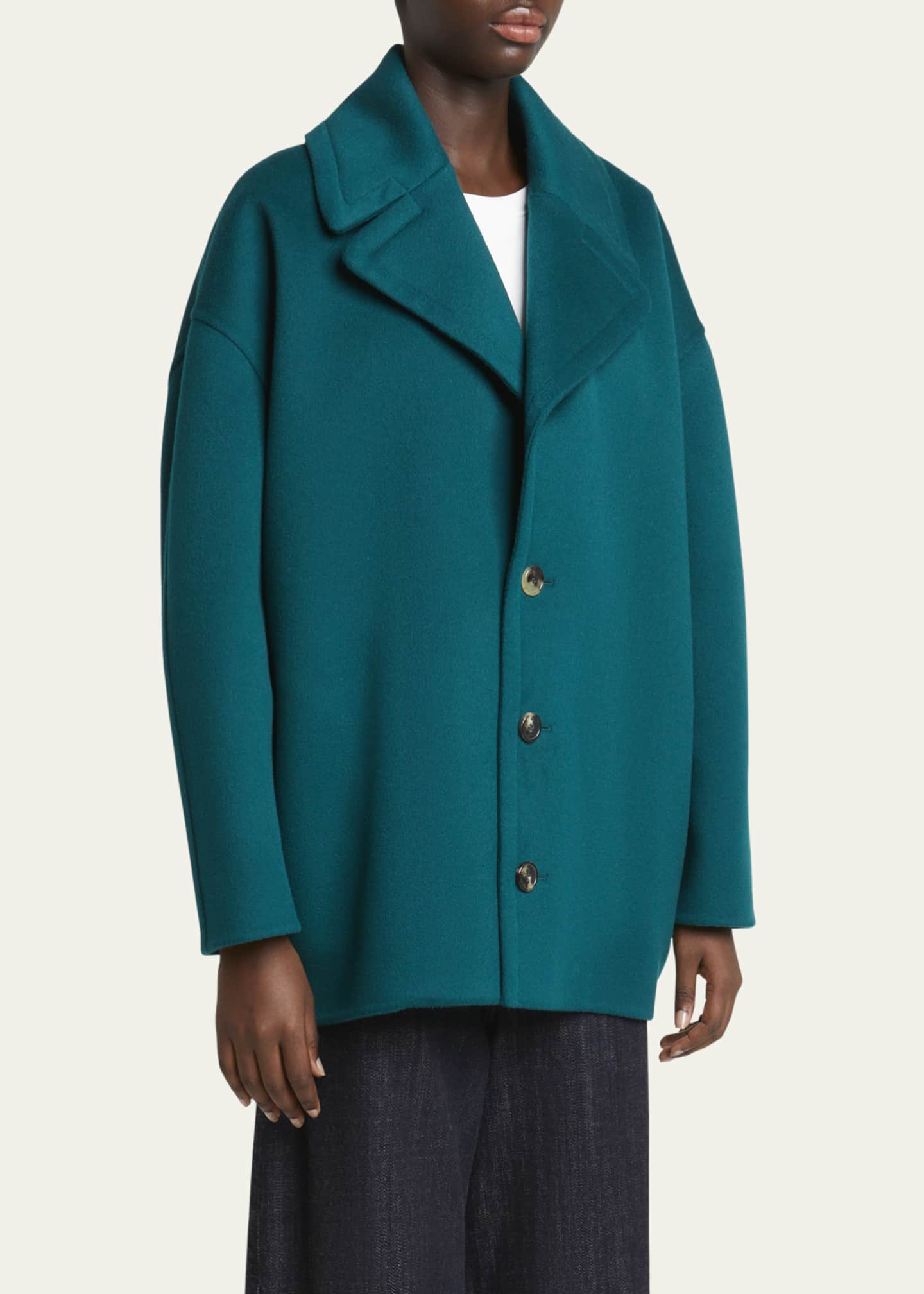 Loewe Single-Breasted Wool Cropped Coat - Bergdorf Goodman